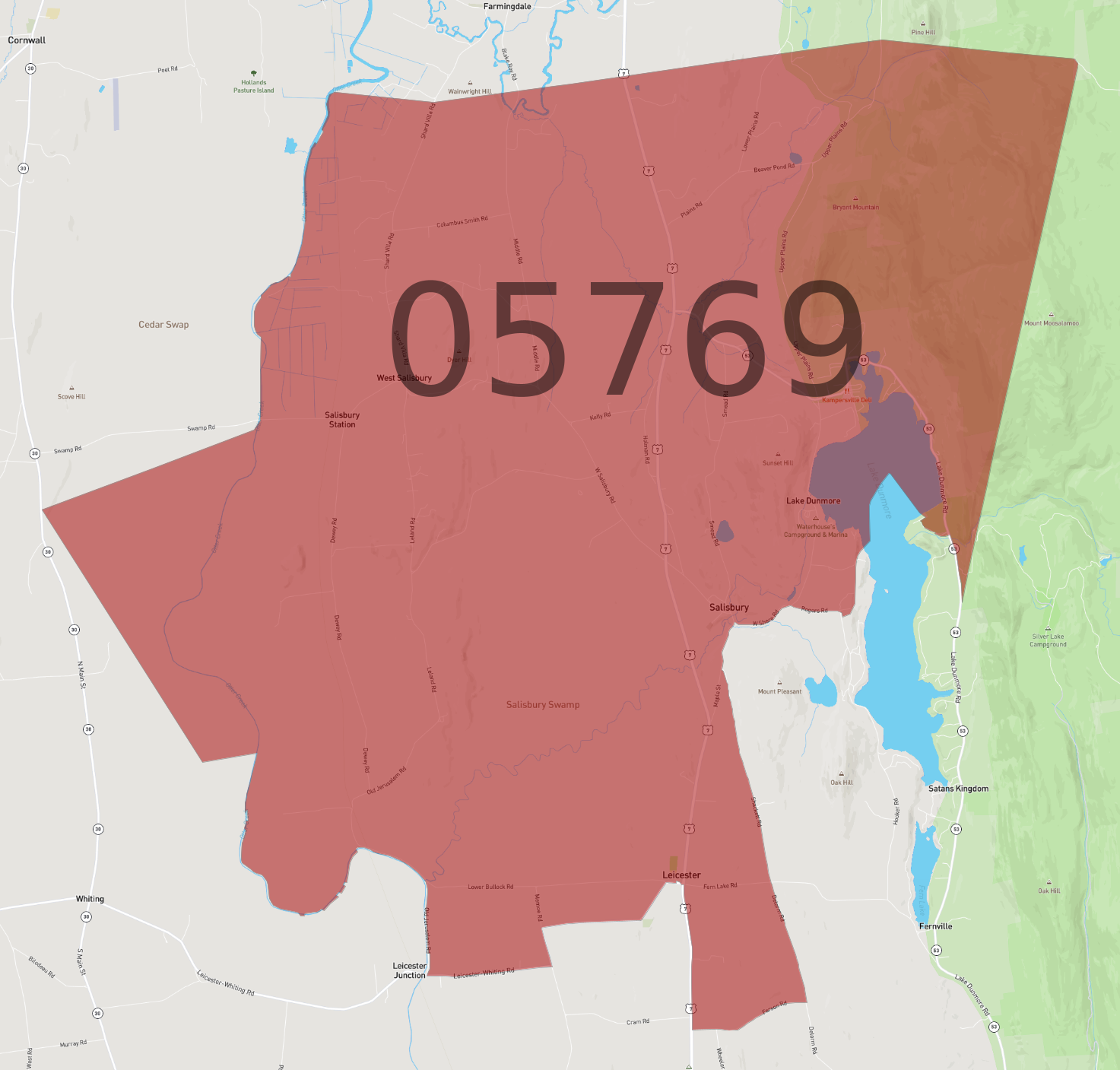 Zip Code 05769 - AtlasBig.com