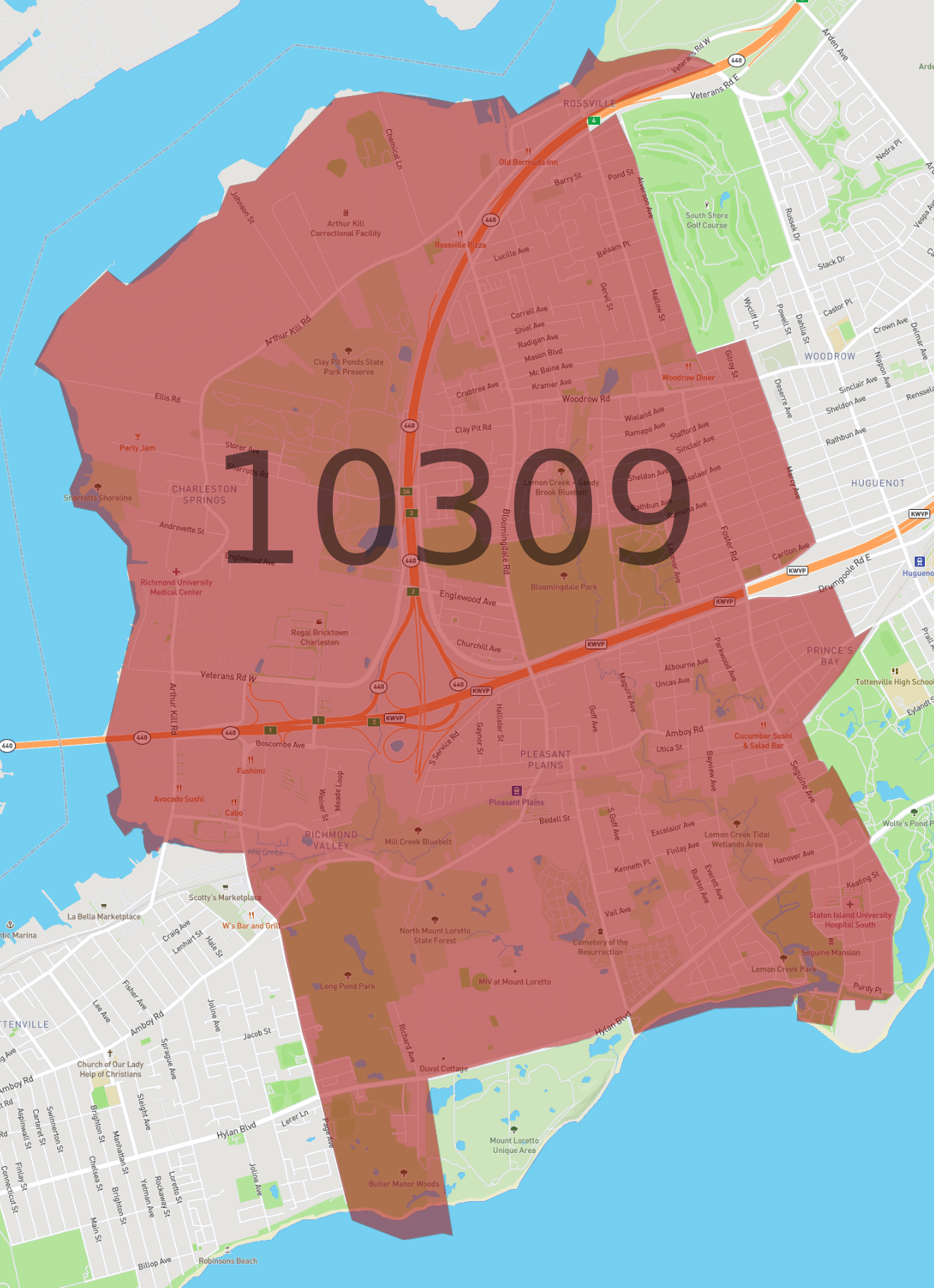 Zip Code 10309 - AtlasBig.com