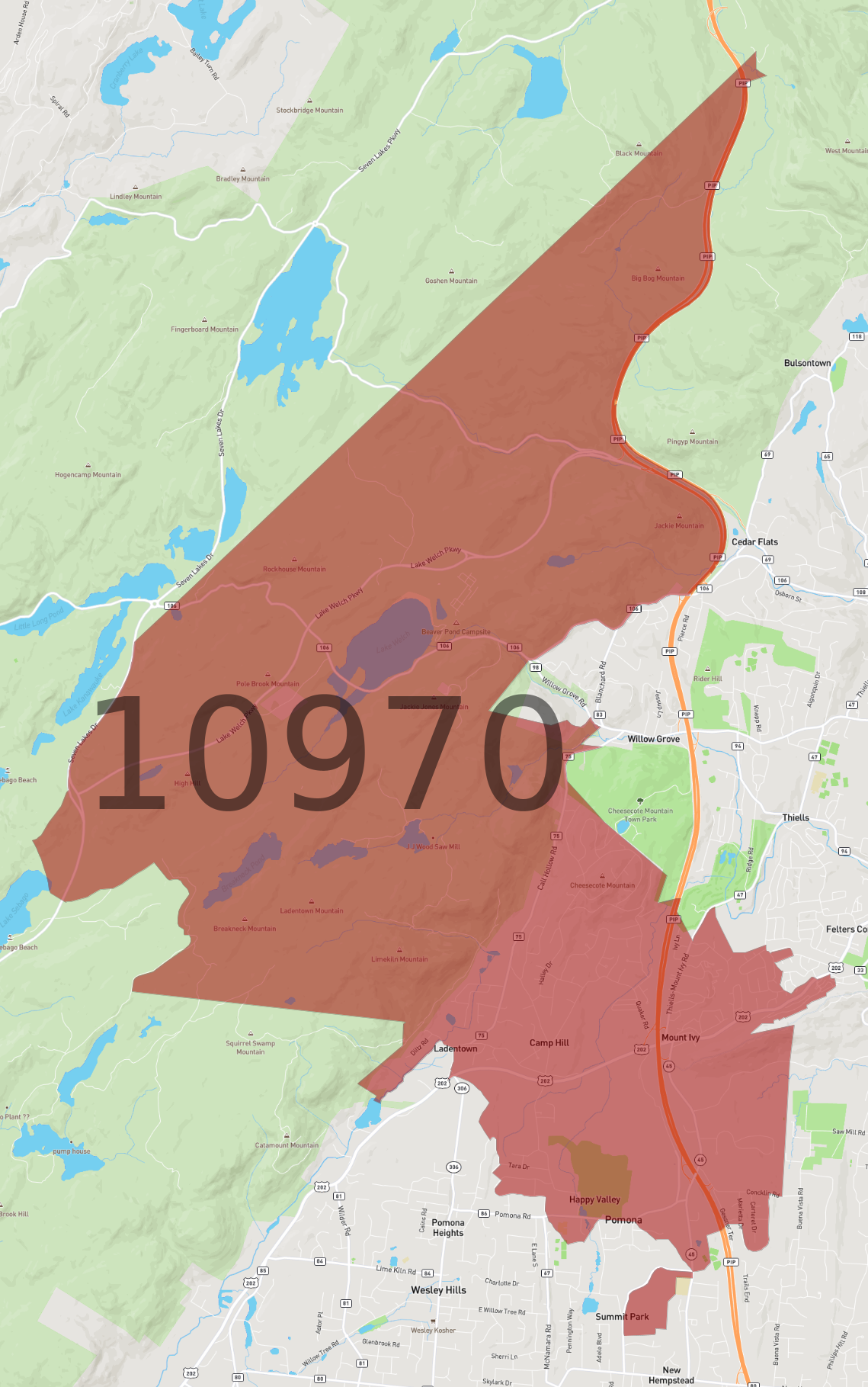 Zip Code 10970 - AtlasBig.com