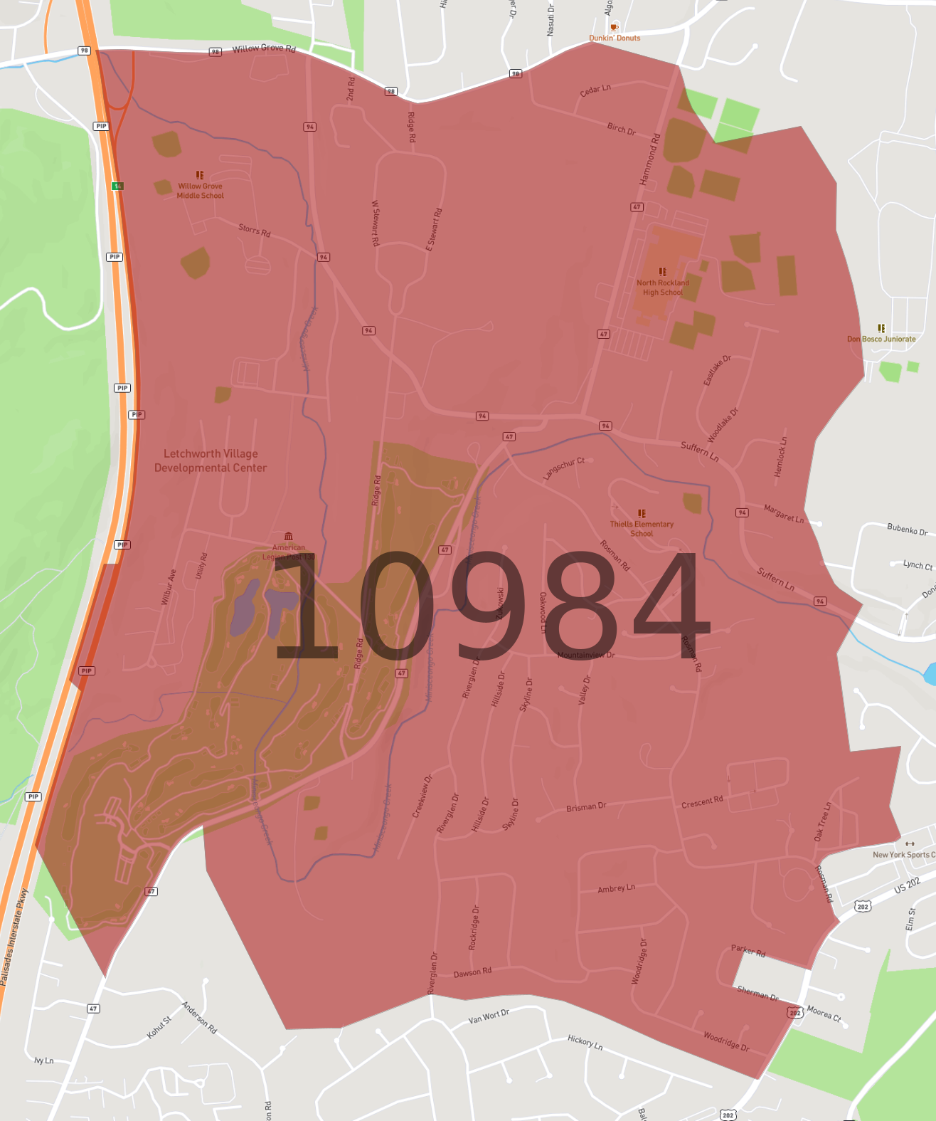 Zip Code 10984 - AtlasBig.com