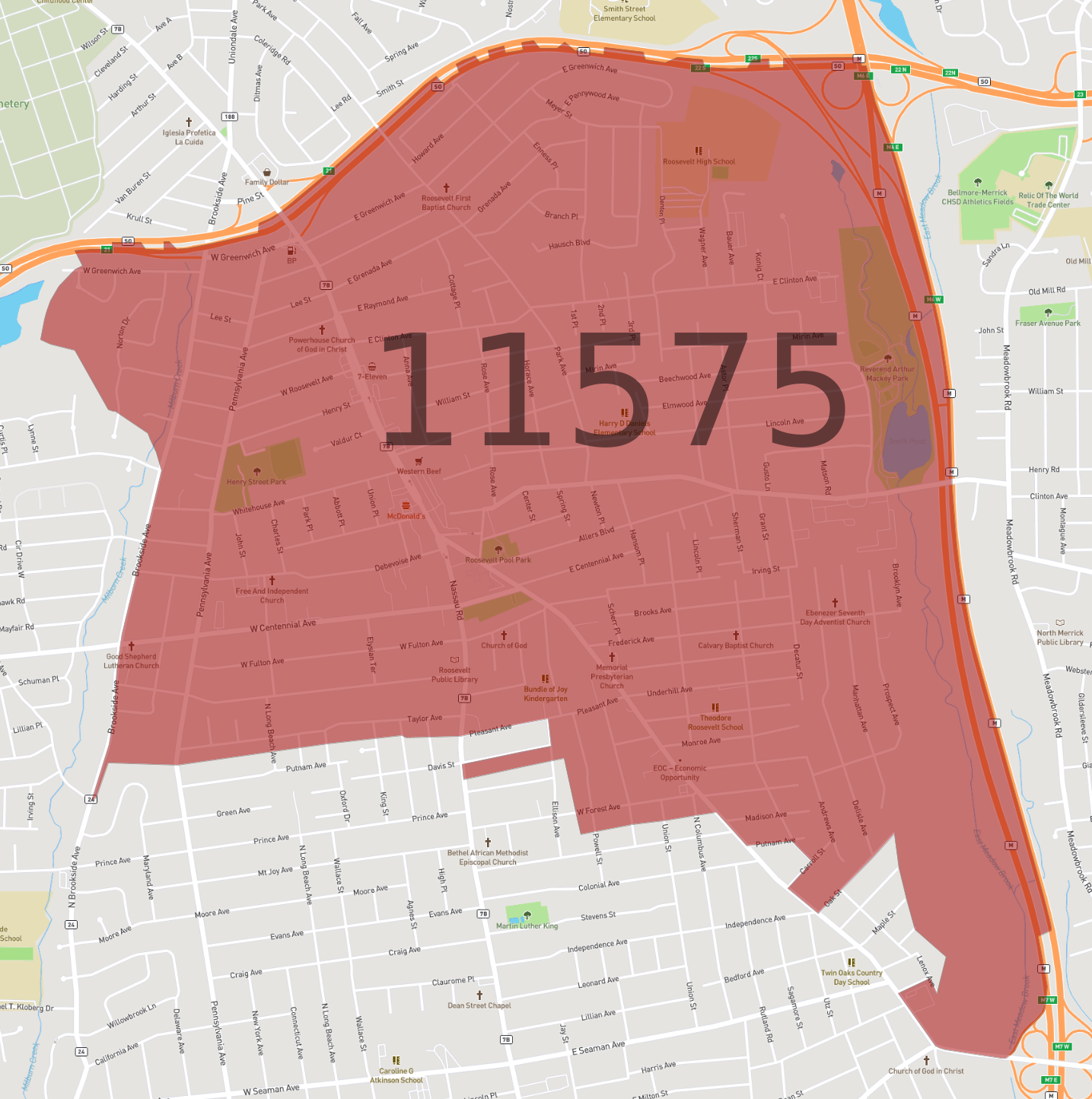 Zip Code 11575 - AtlasBig.com