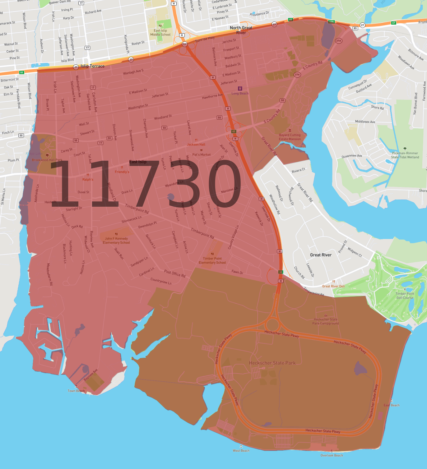 Zip Code 11730 - AtlasBig.com