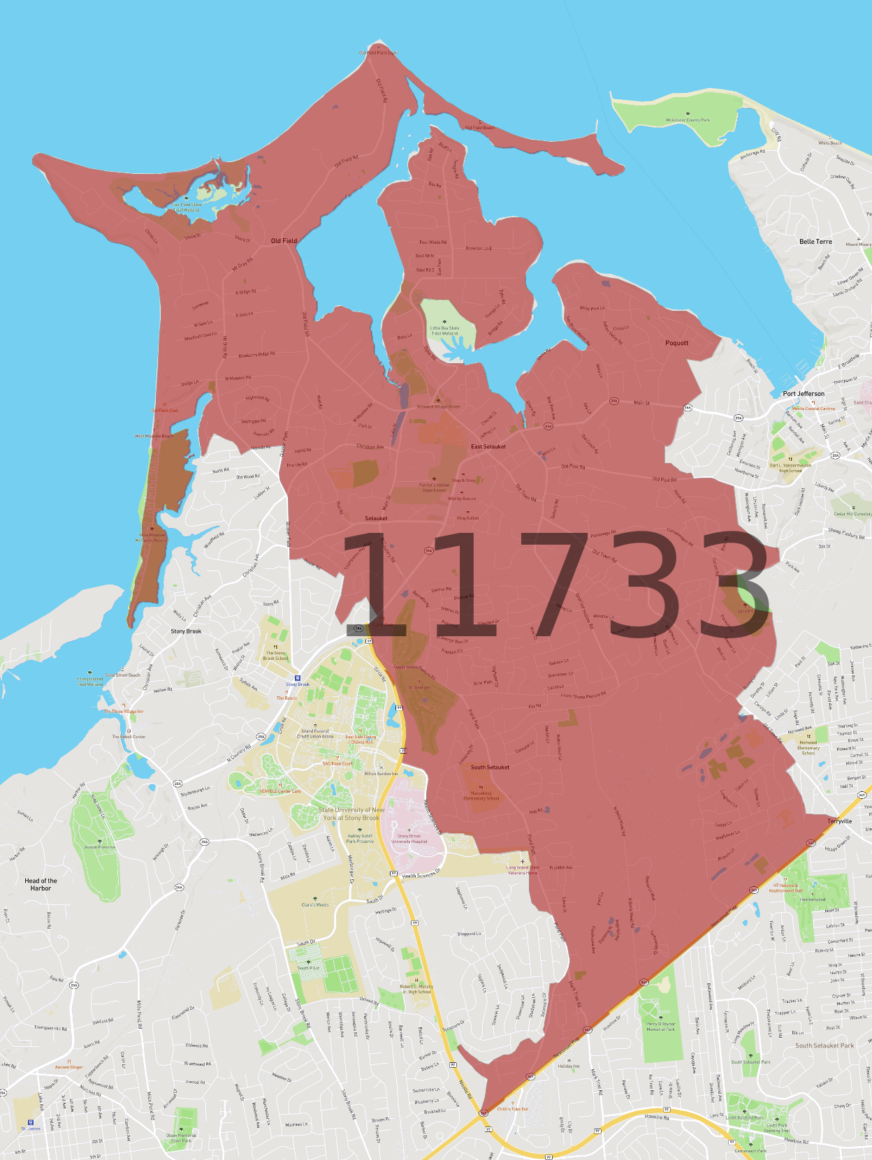 Zip Code 11733 - AtlasBig.com
