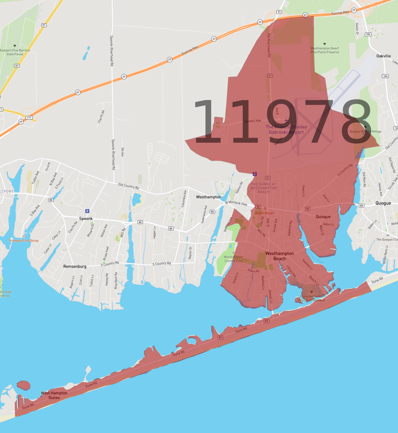 Zip Code 11978 - AtlasBig.com