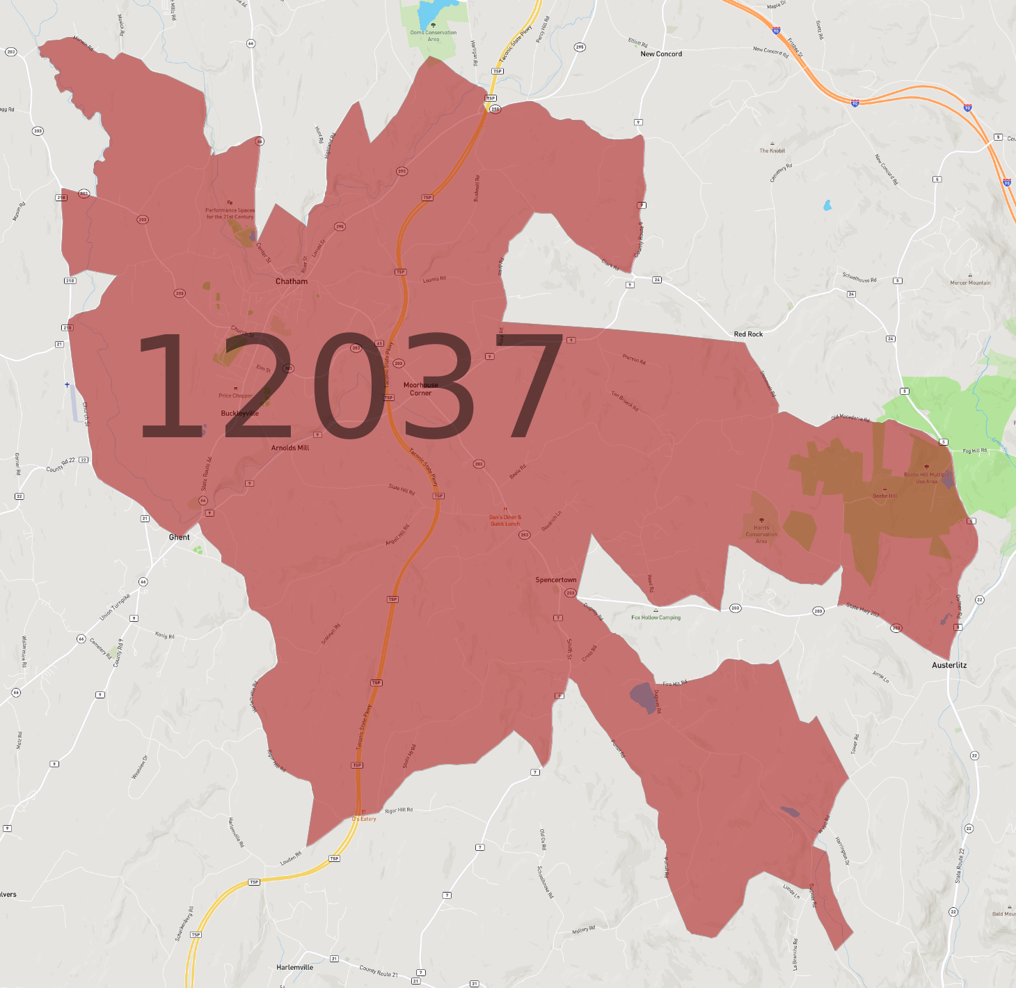 Zip Code 12037 - AtlasBig.com