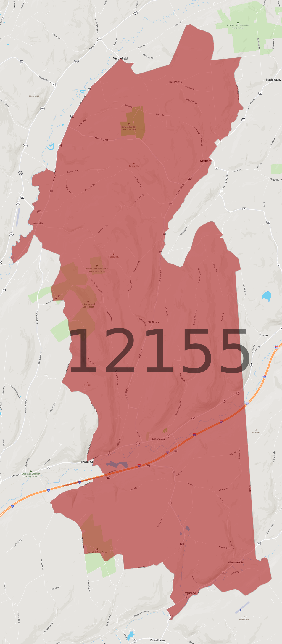 Zip Code 12155 - AtlasBig.com