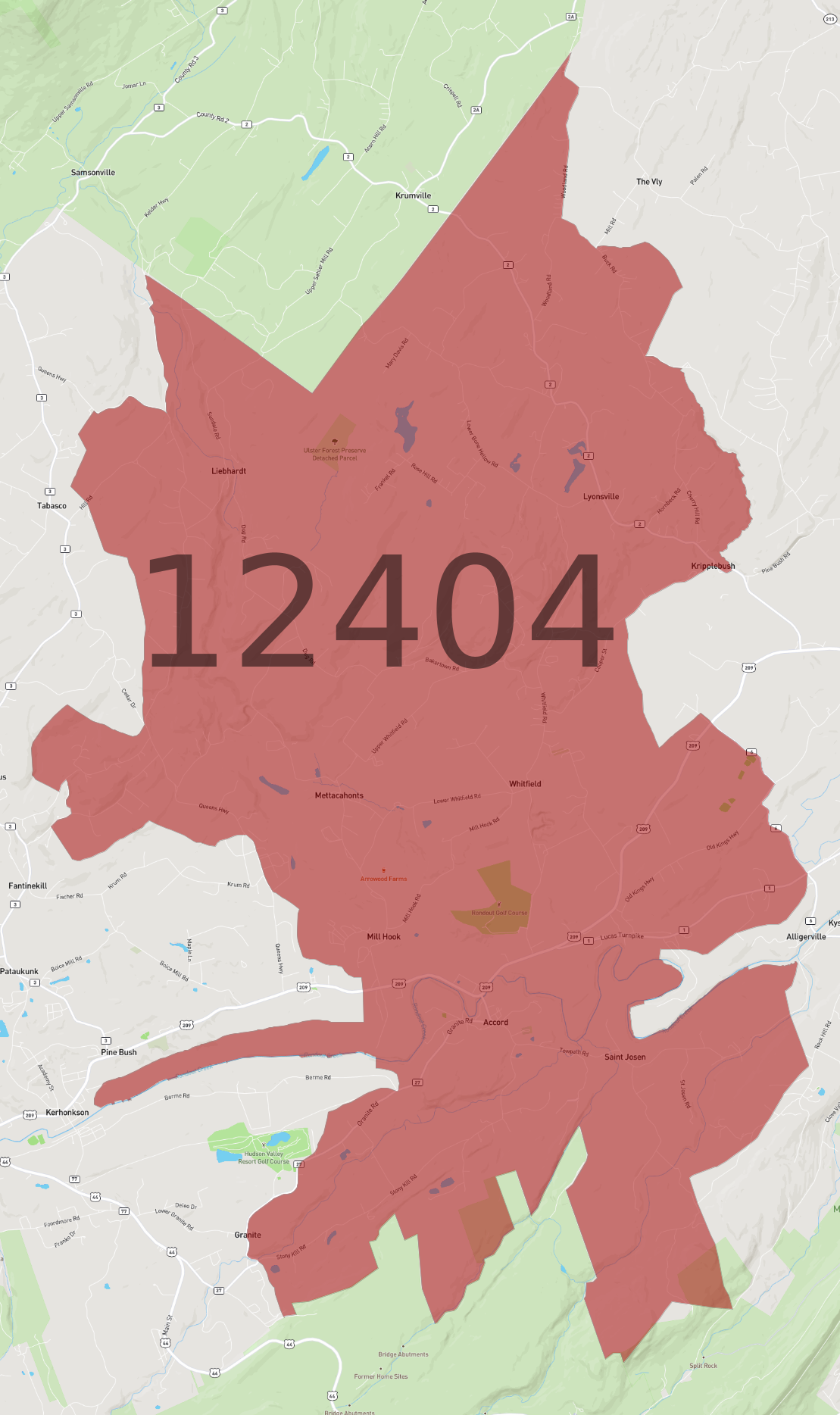 Zip Code 12404 - AtlasBig.com