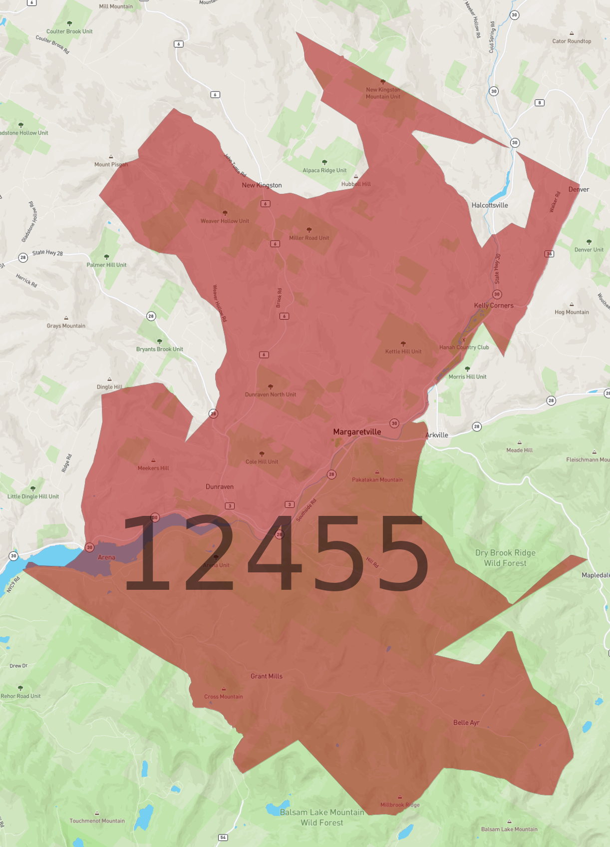 Zip Code 12455 - AtlasBig.com