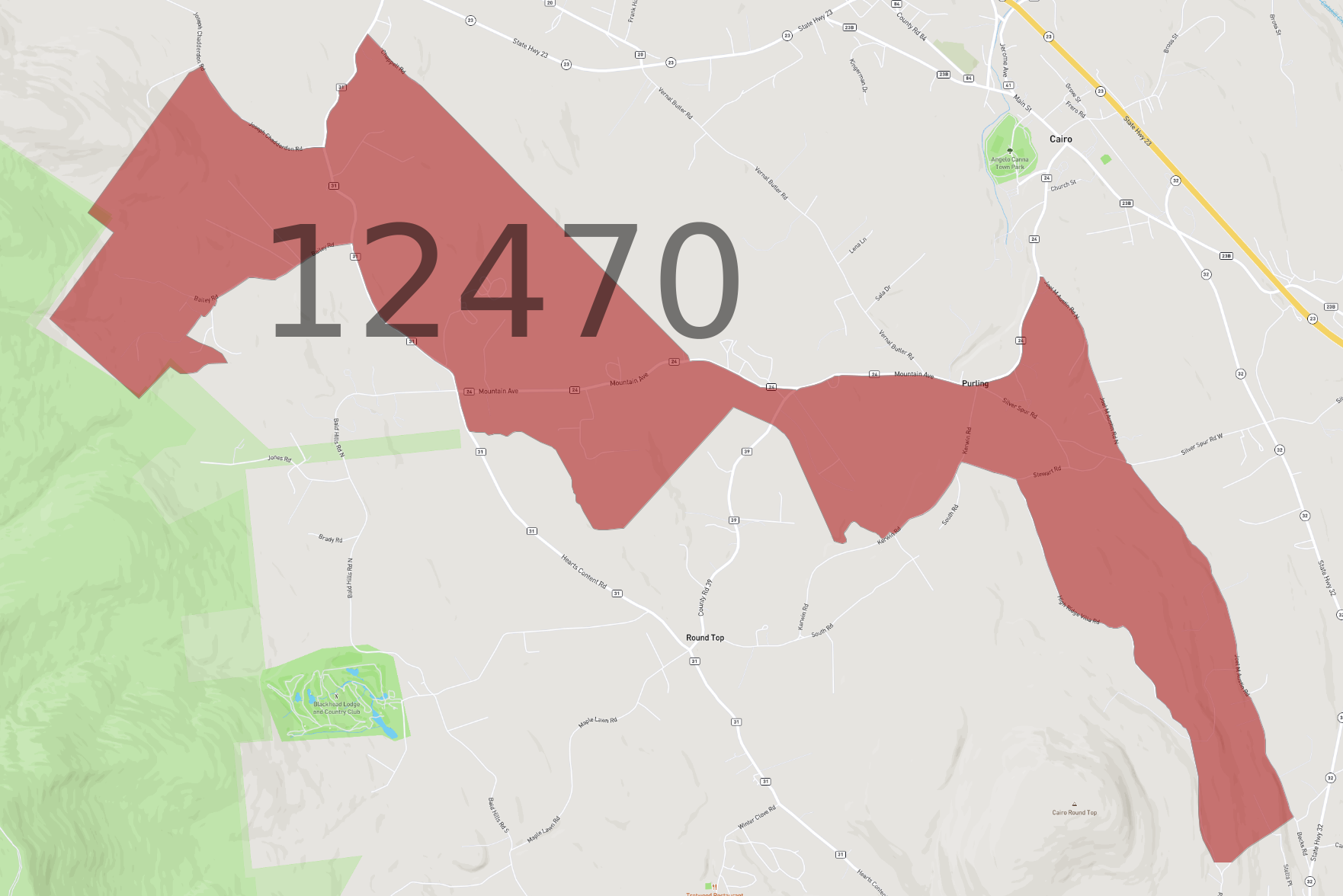 Zip Code 12470 - AtlasBig.com