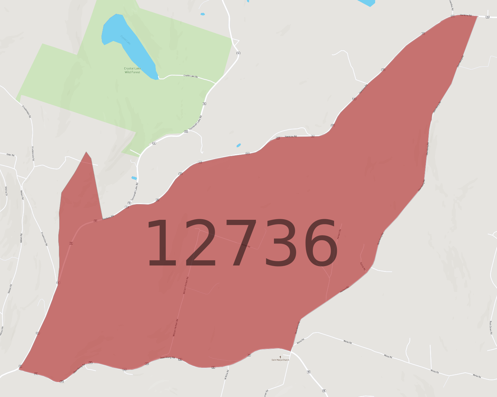 Zip Code 12736 - AtlasBig.com