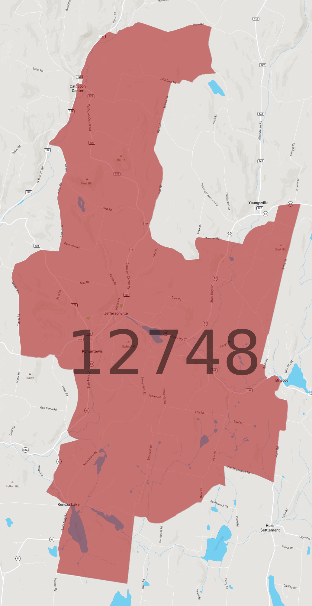 Zip Code 12748 - AtlasBig.com