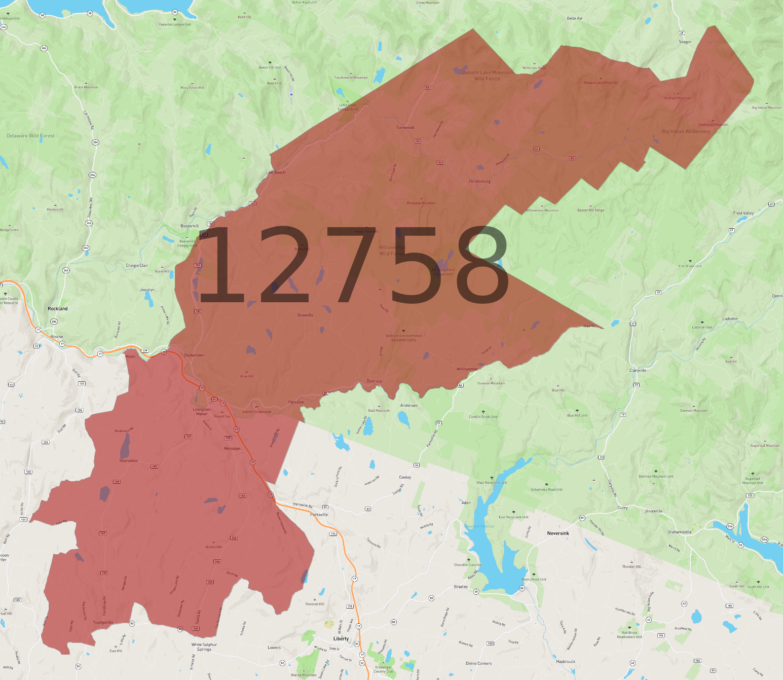 Zip Code 12758 - AtlasBig.com