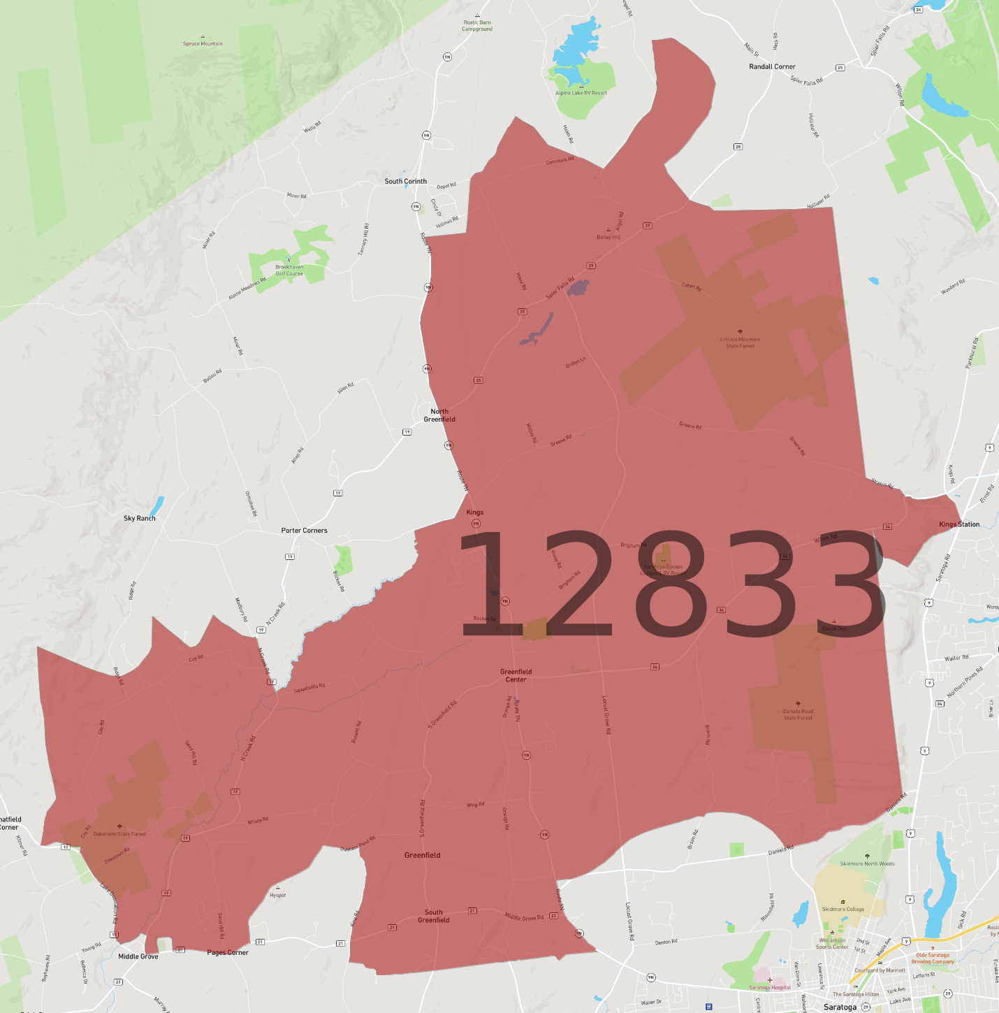 Zip Code 12833 - AtlasBig.com