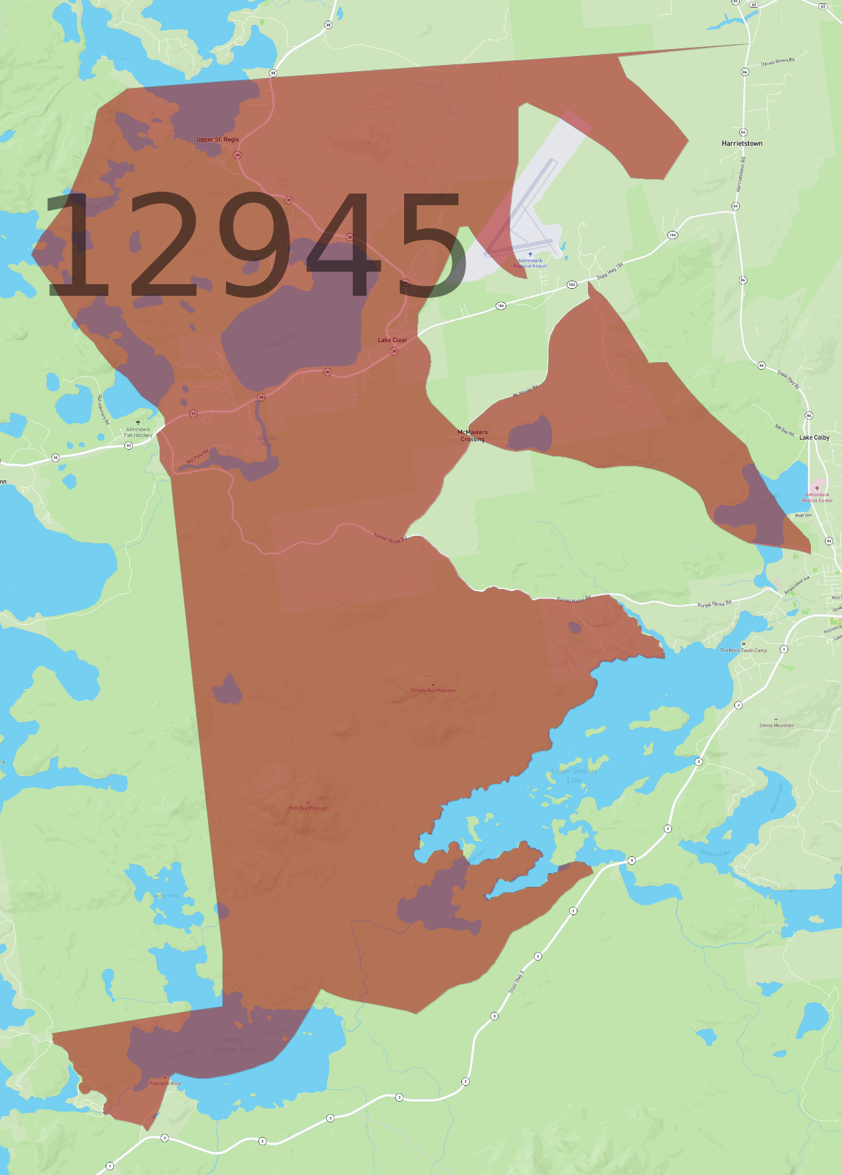 Zip Code 12945 - AtlasBig.com