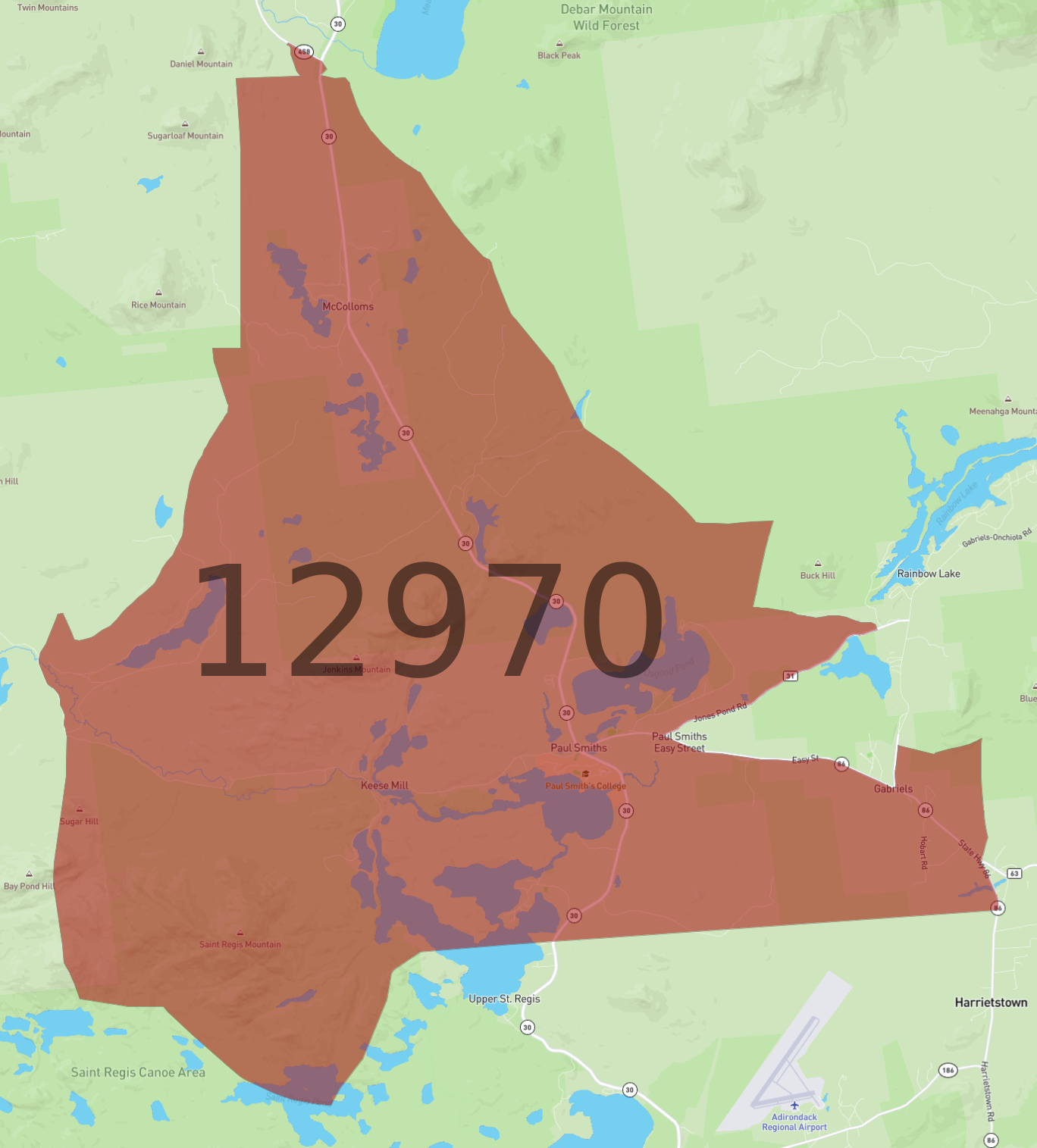 Zip Code 12970 - AtlasBig.com