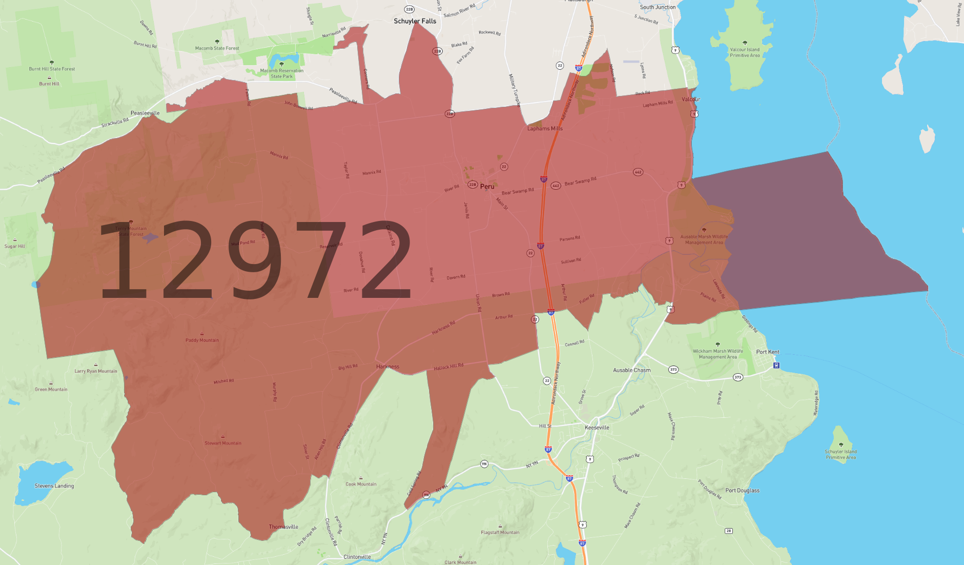 Zip Code 12972 - AtlasBig.com