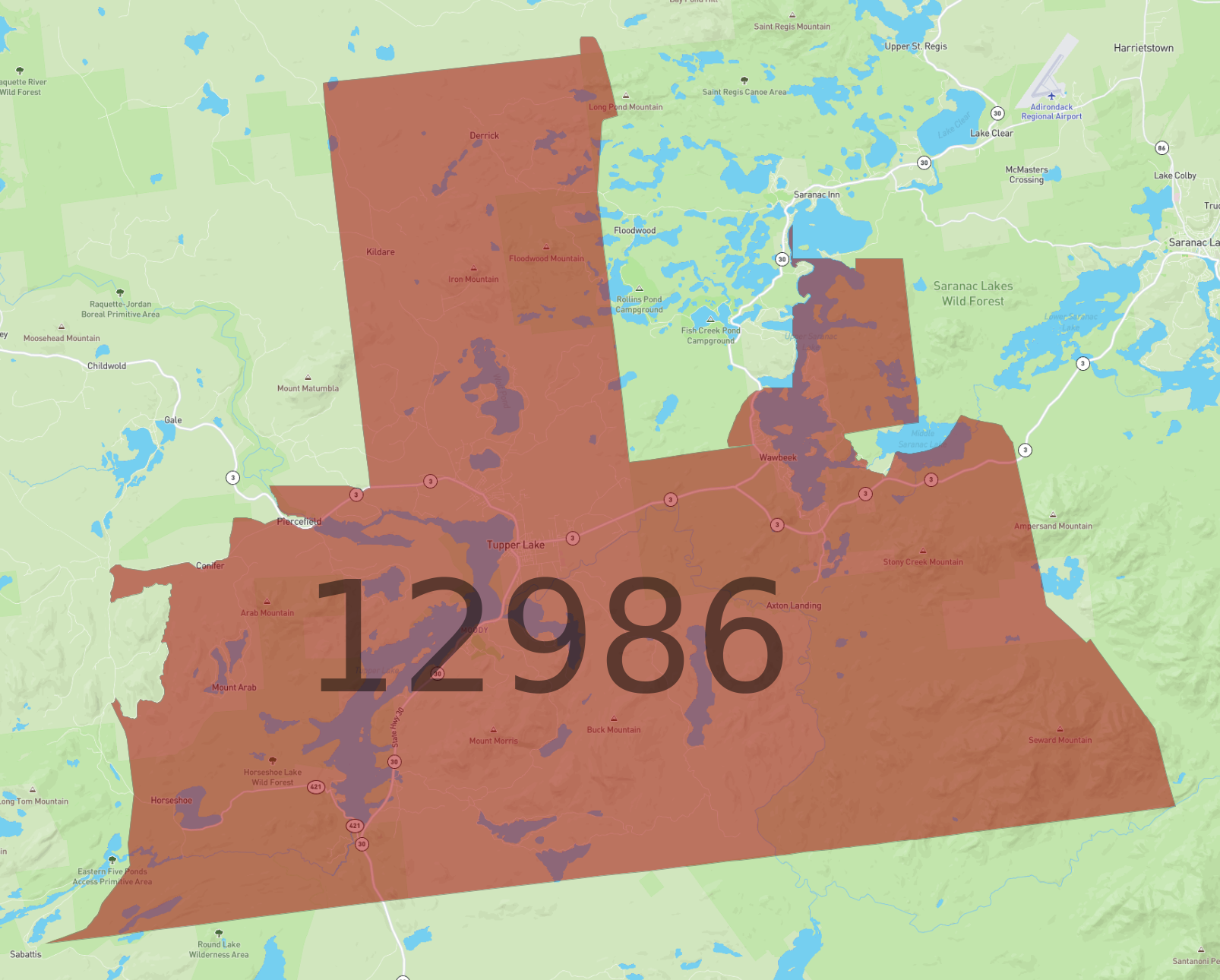 Zip Code 12986 - AtlasBig.com