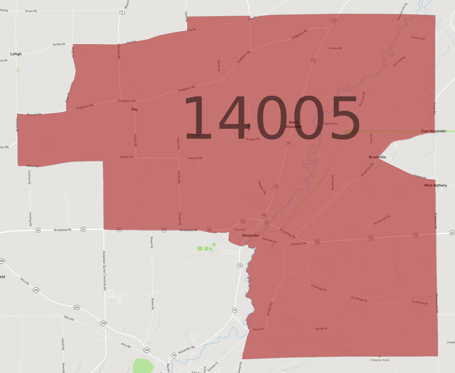 Zip Code 14005 - AtlasBig.com