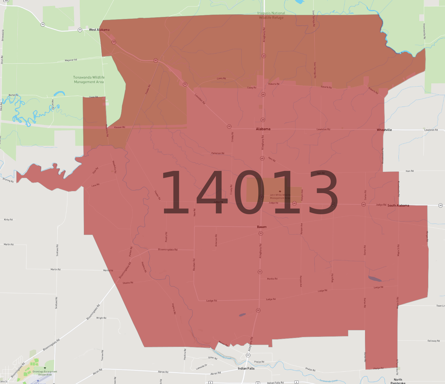 Zip Code 14013 - AtlasBig.com