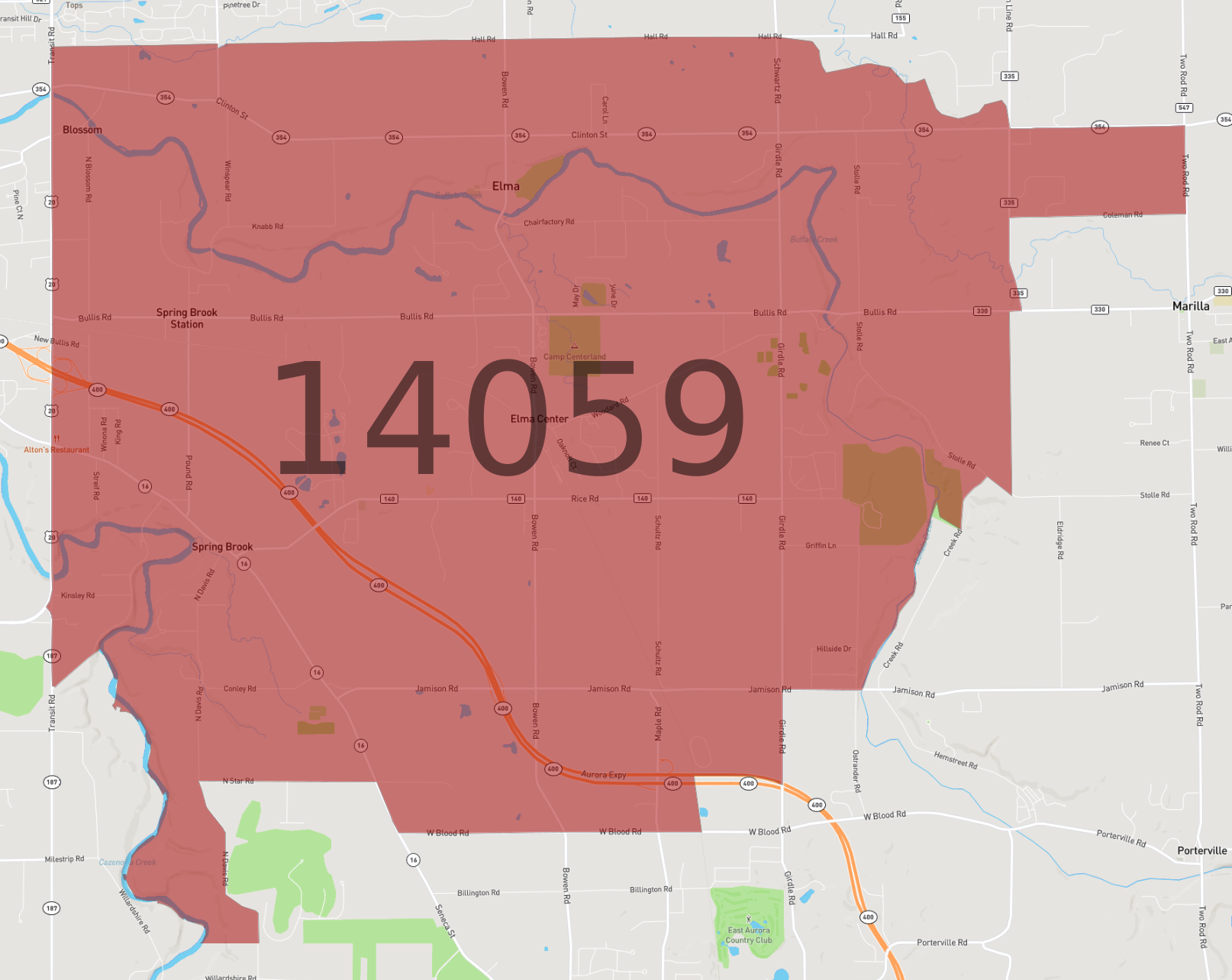 Zip Code 14059 - AtlasBig.com