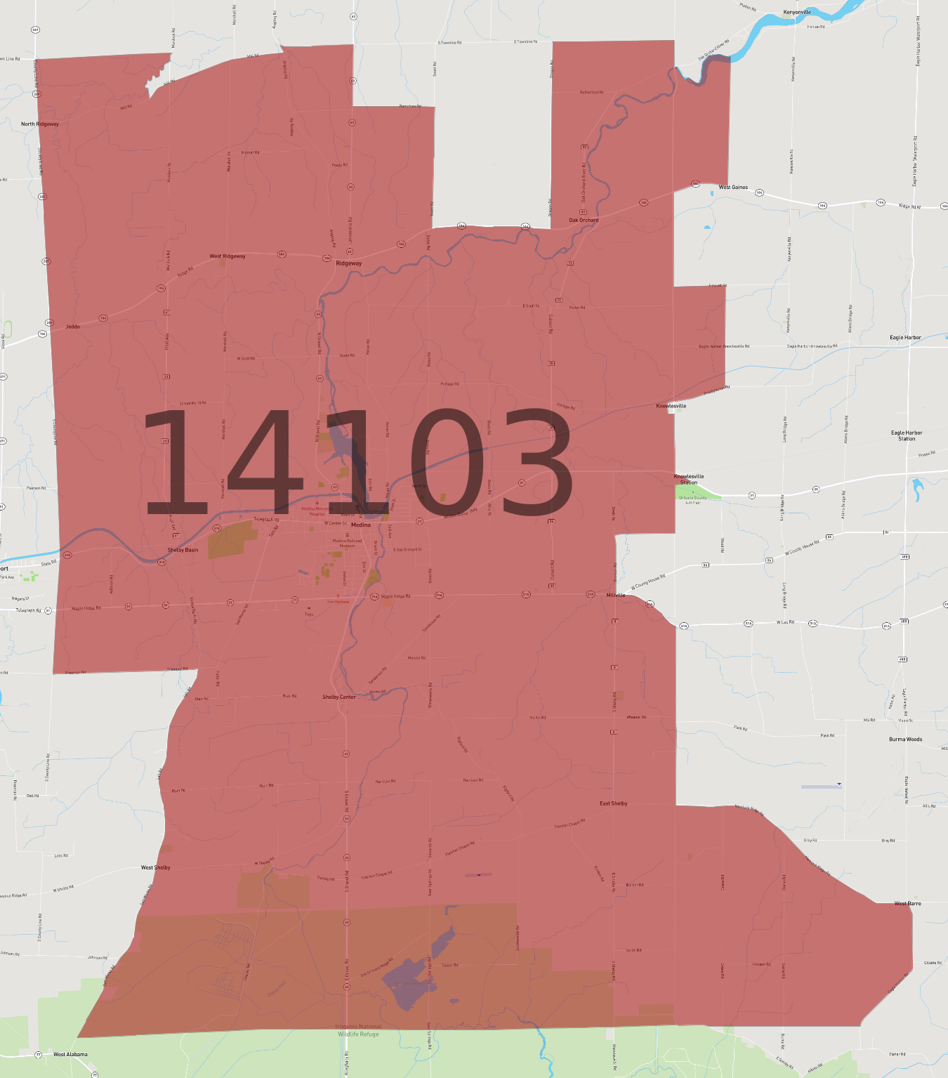 Zip Code 14103 - AtlasBig.com