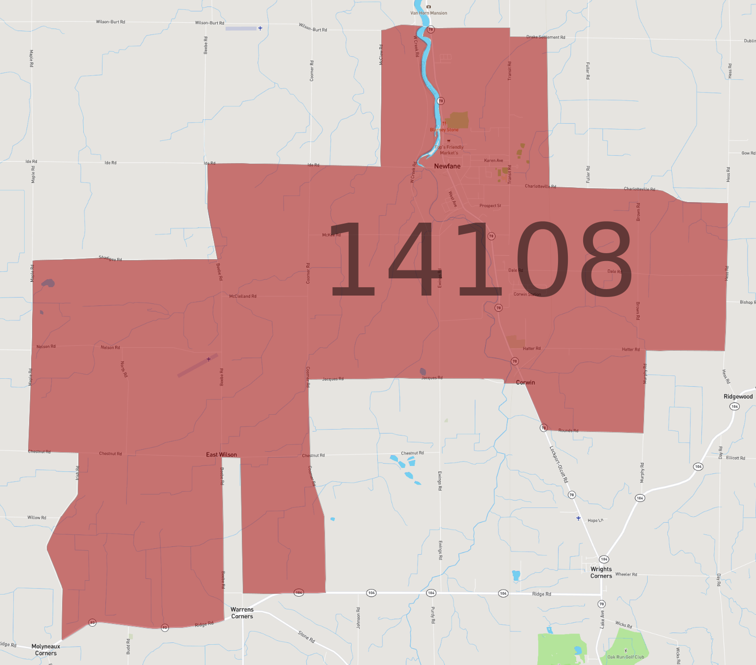 Zip Code 14108 - AtlasBig.com