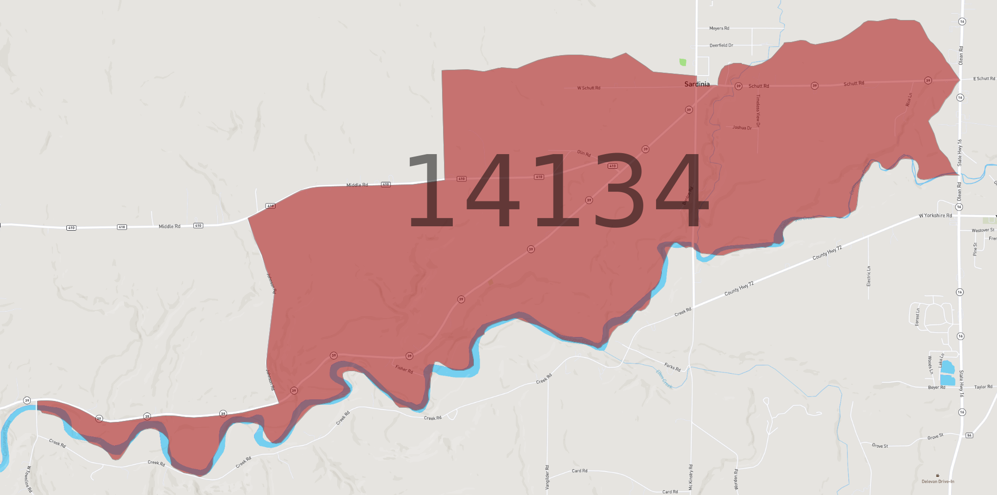 Zip Code 14134 - AtlasBig.com