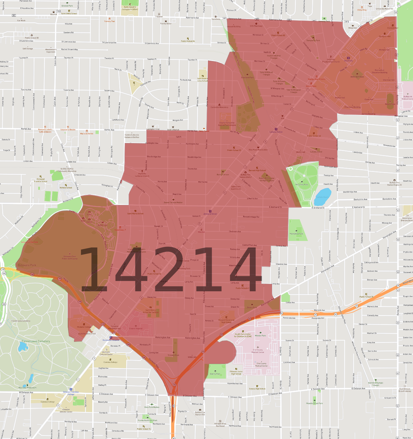 Zip Code 14214 - AtlasBig.com