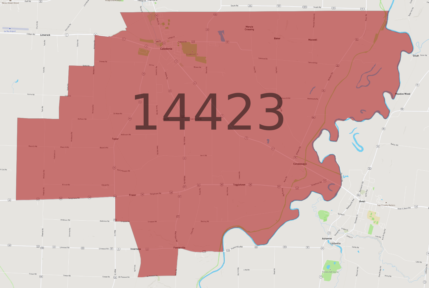 Zip Code 14423 - AtlasBig.com