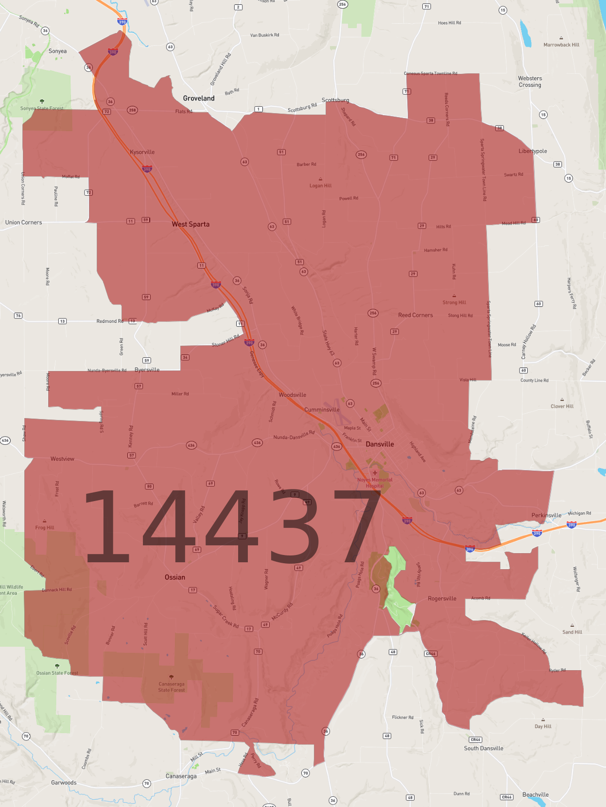 Zip Code 14437 - AtlasBig.com