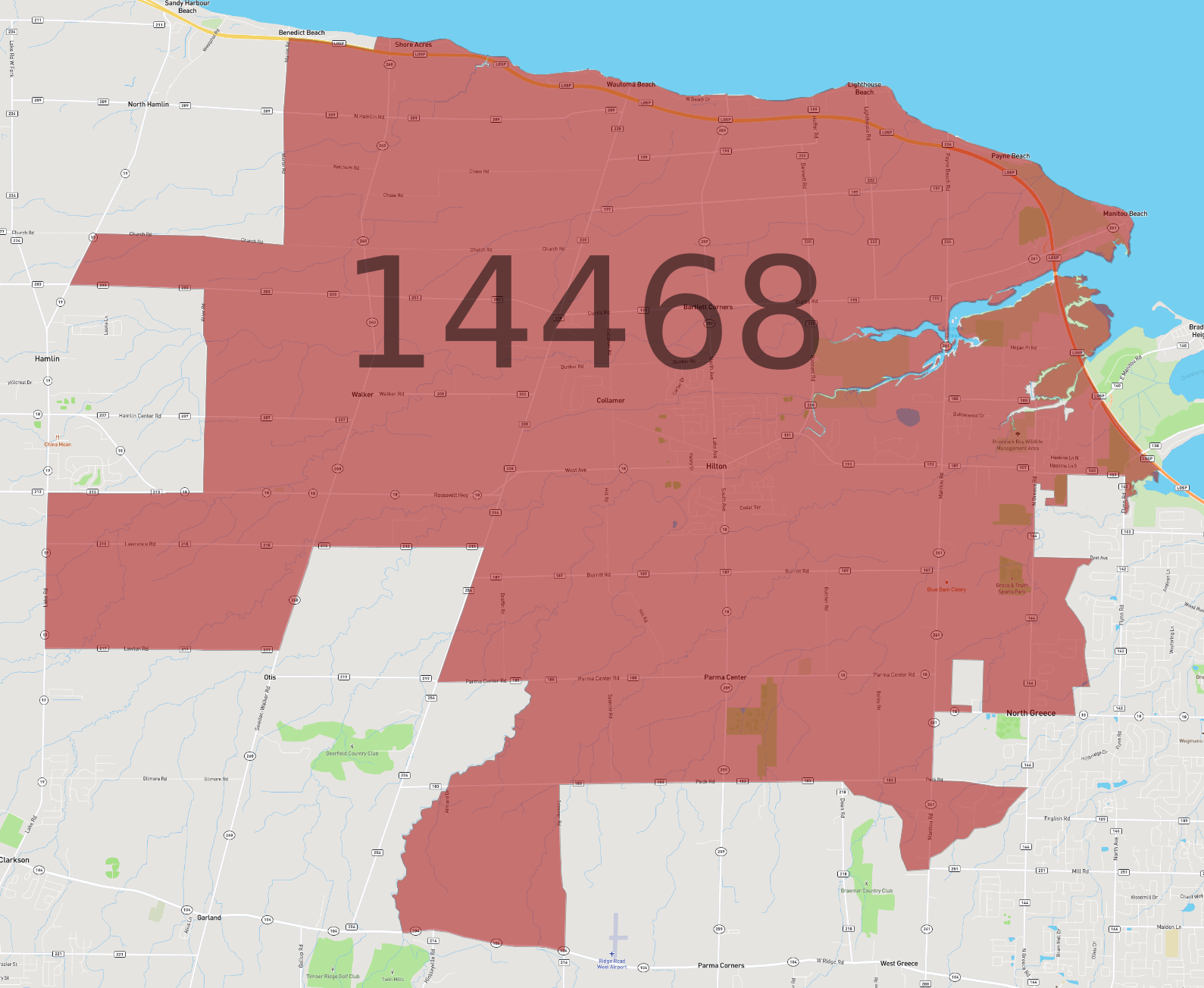 Zip Code 14468 - AtlasBig.com