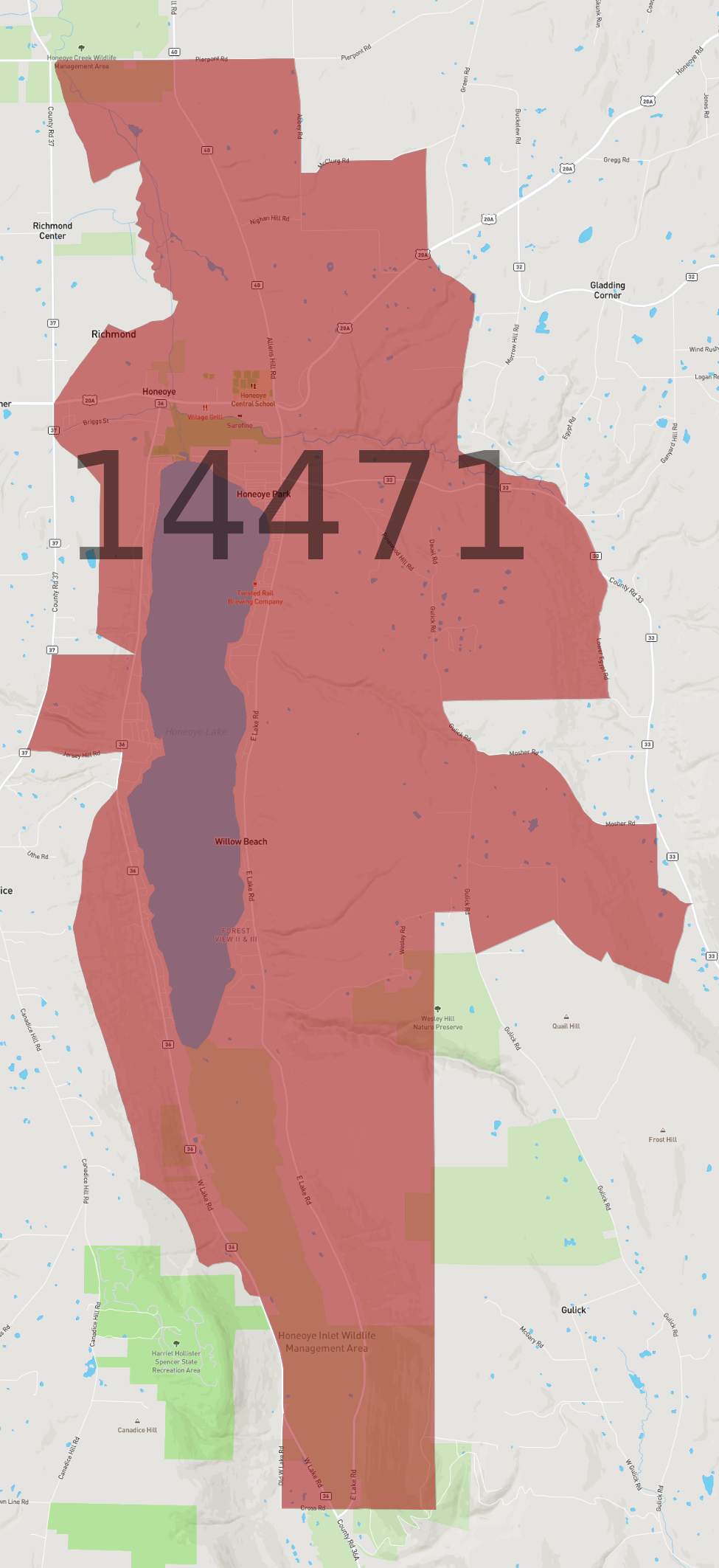 Zip Code 14471 - AtlasBig.com