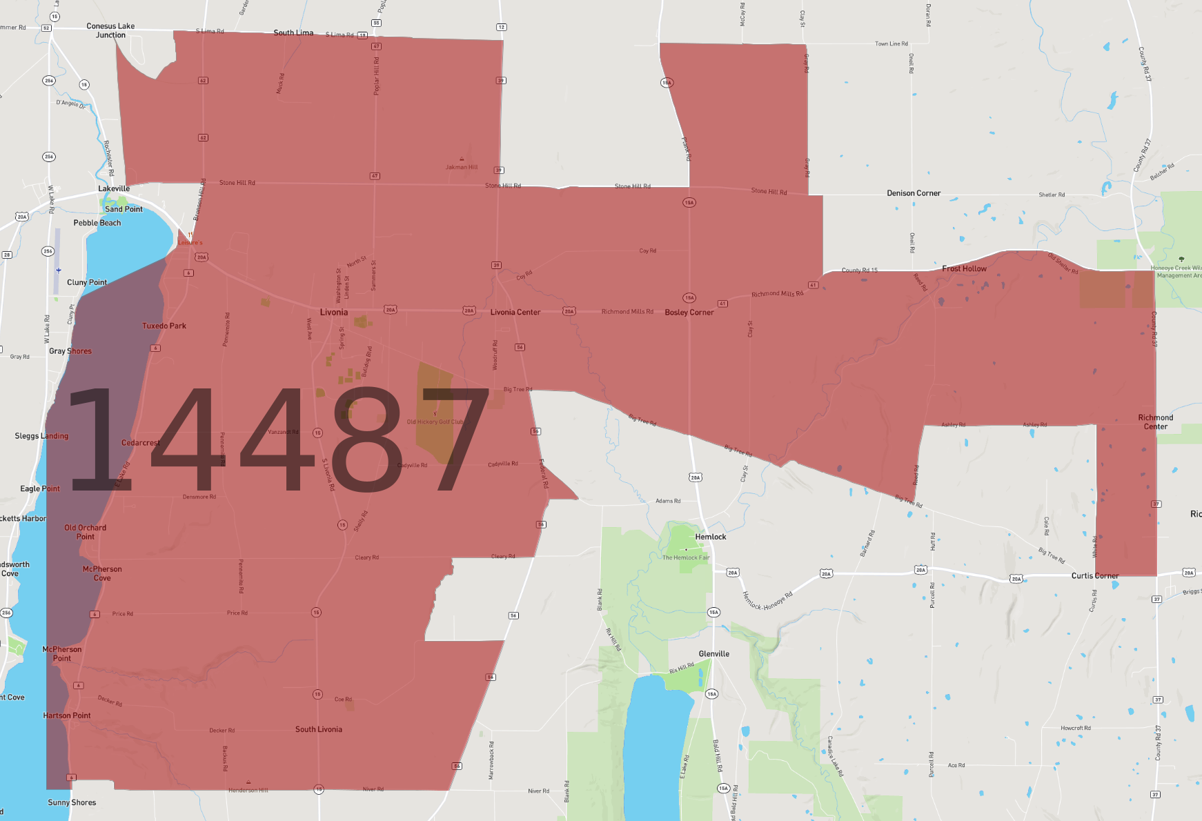 Zip Code 14487 - AtlasBig.com