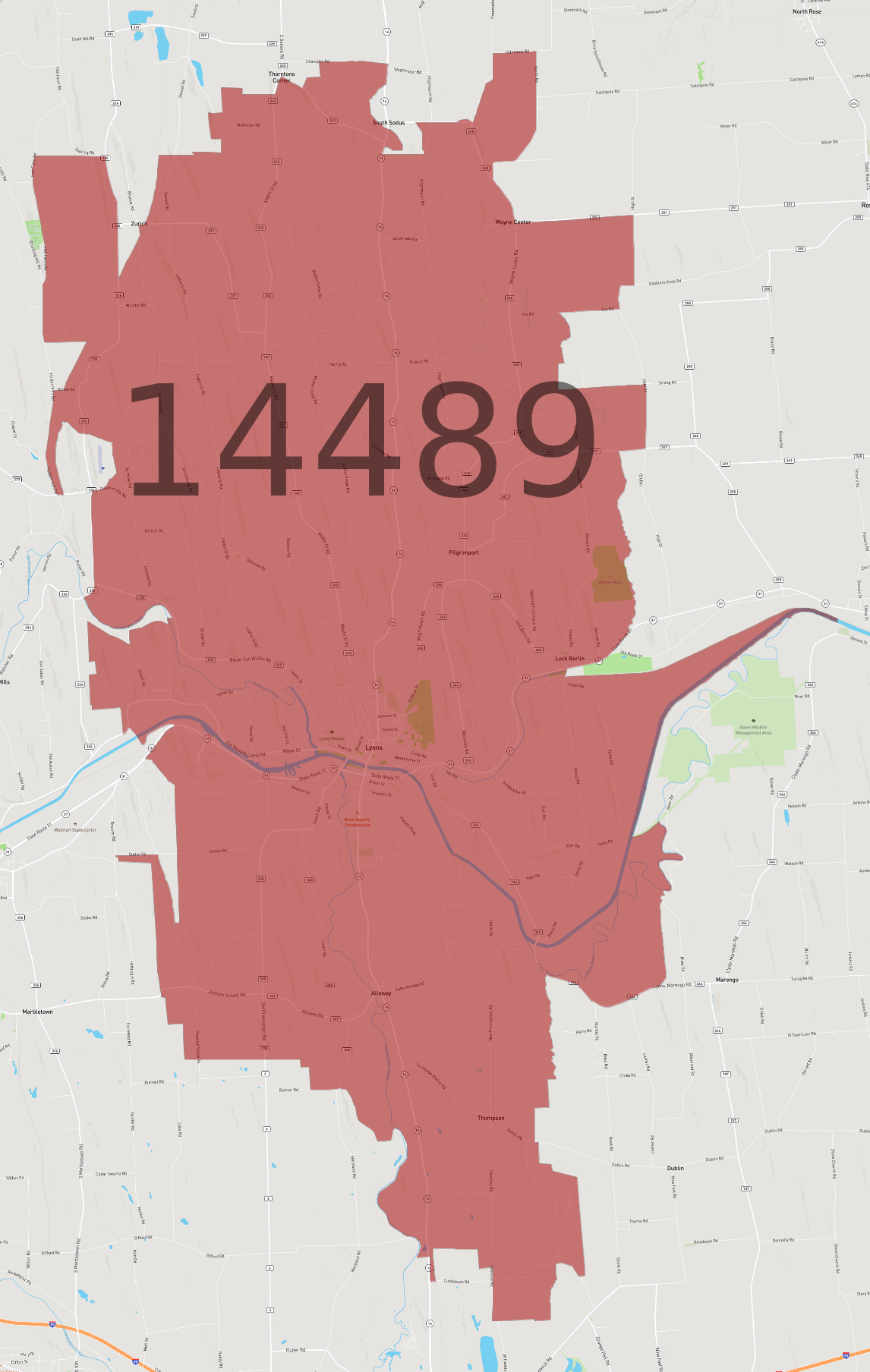 Zip Code 14489 - AtlasBig.com