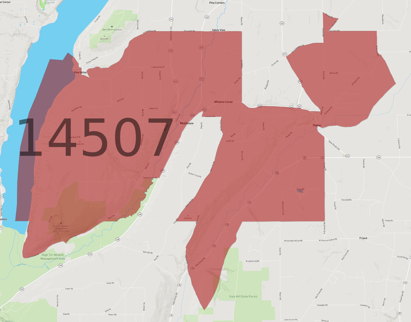 Zip Code 14507 - AtlasBig.com