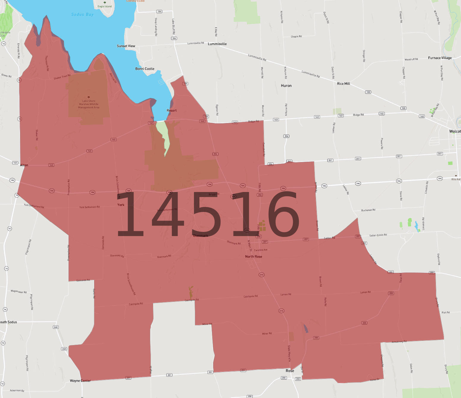 Zip Code 14516 - AtlasBig.com