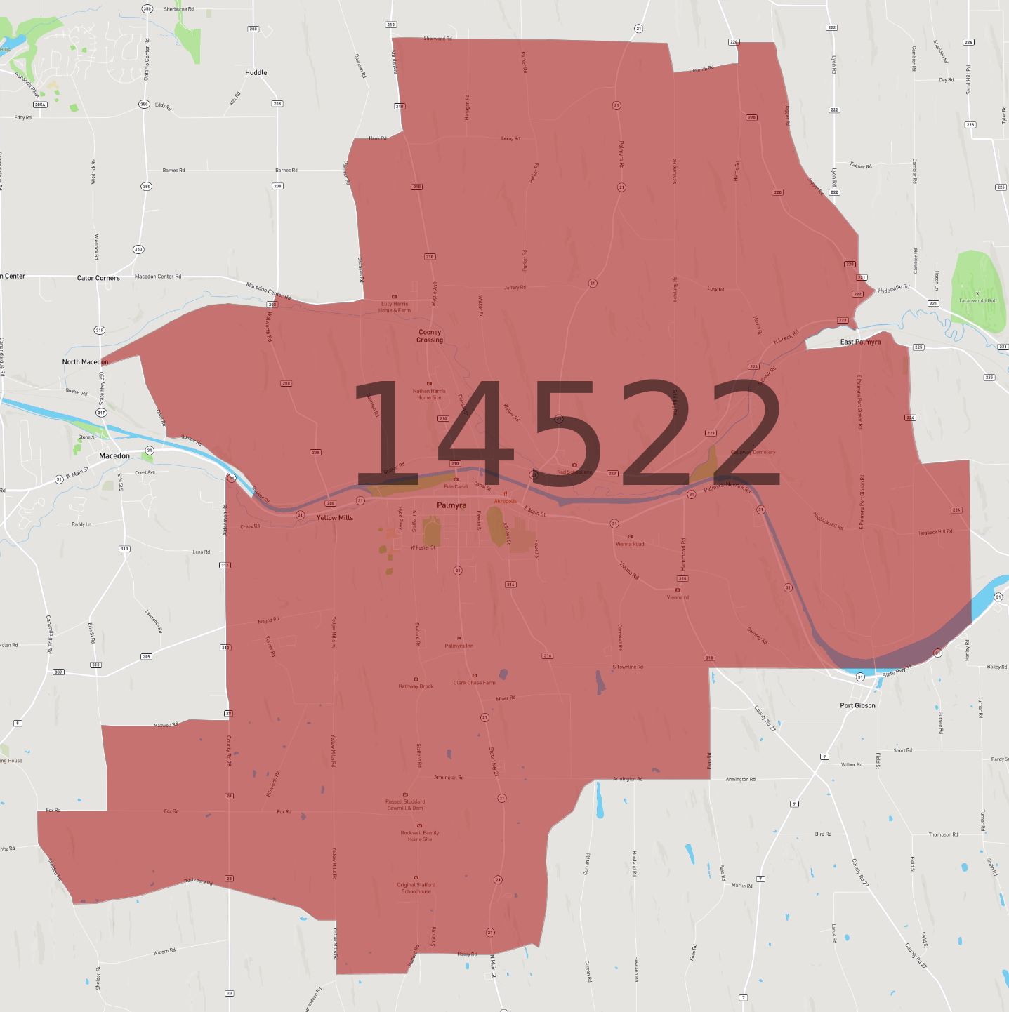 Zip Code 14522 - AtlasBig.com