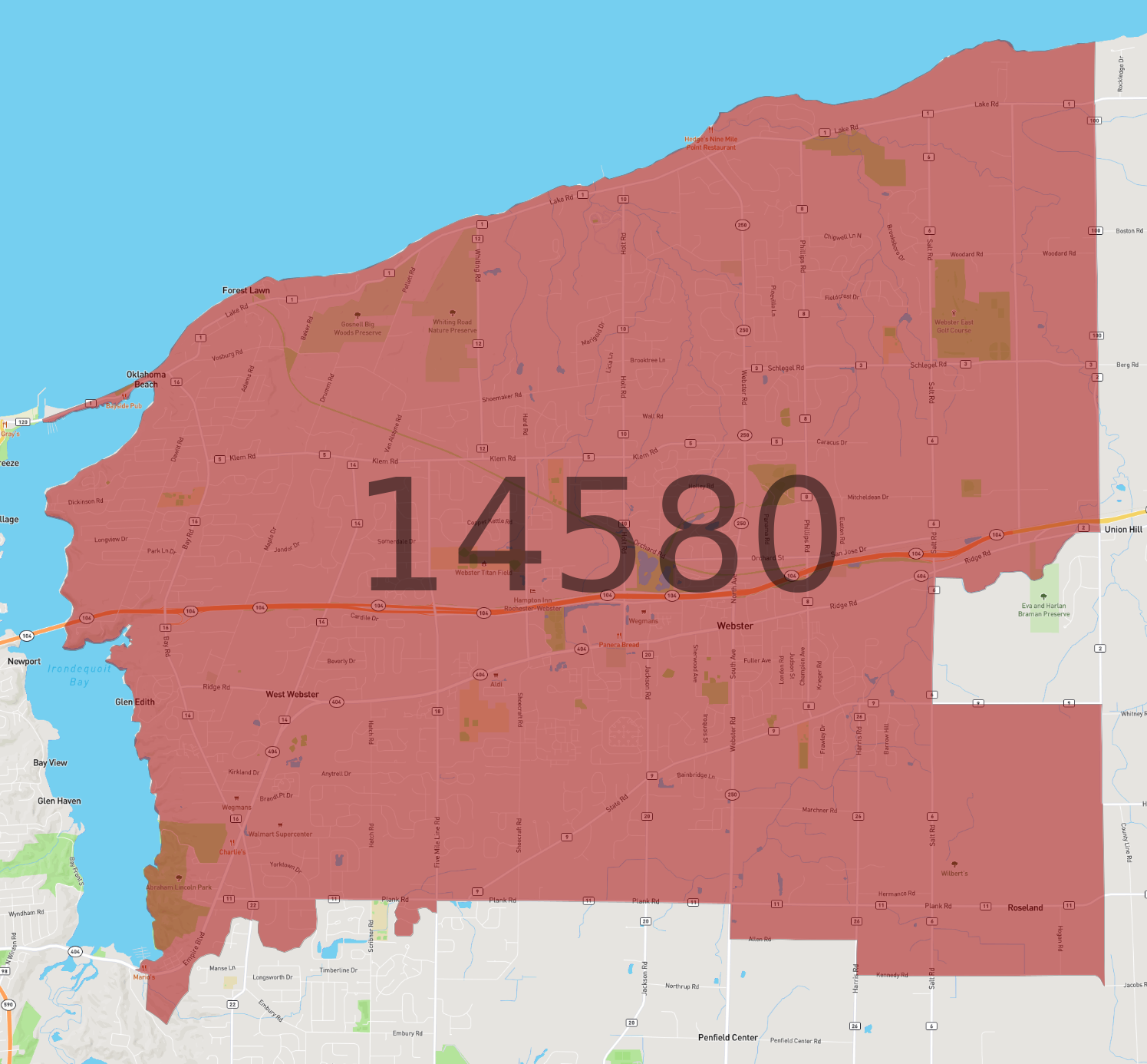 Zip Code 14580 - AtlasBig.com