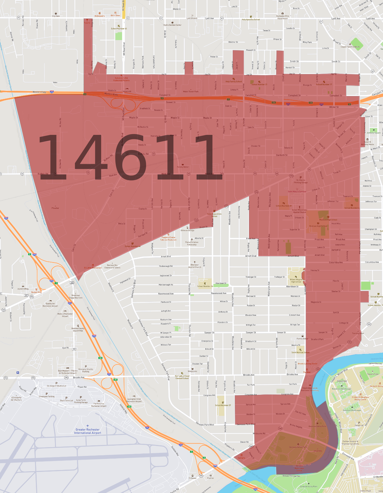 Zip Code 14611 - AtlasBig.com