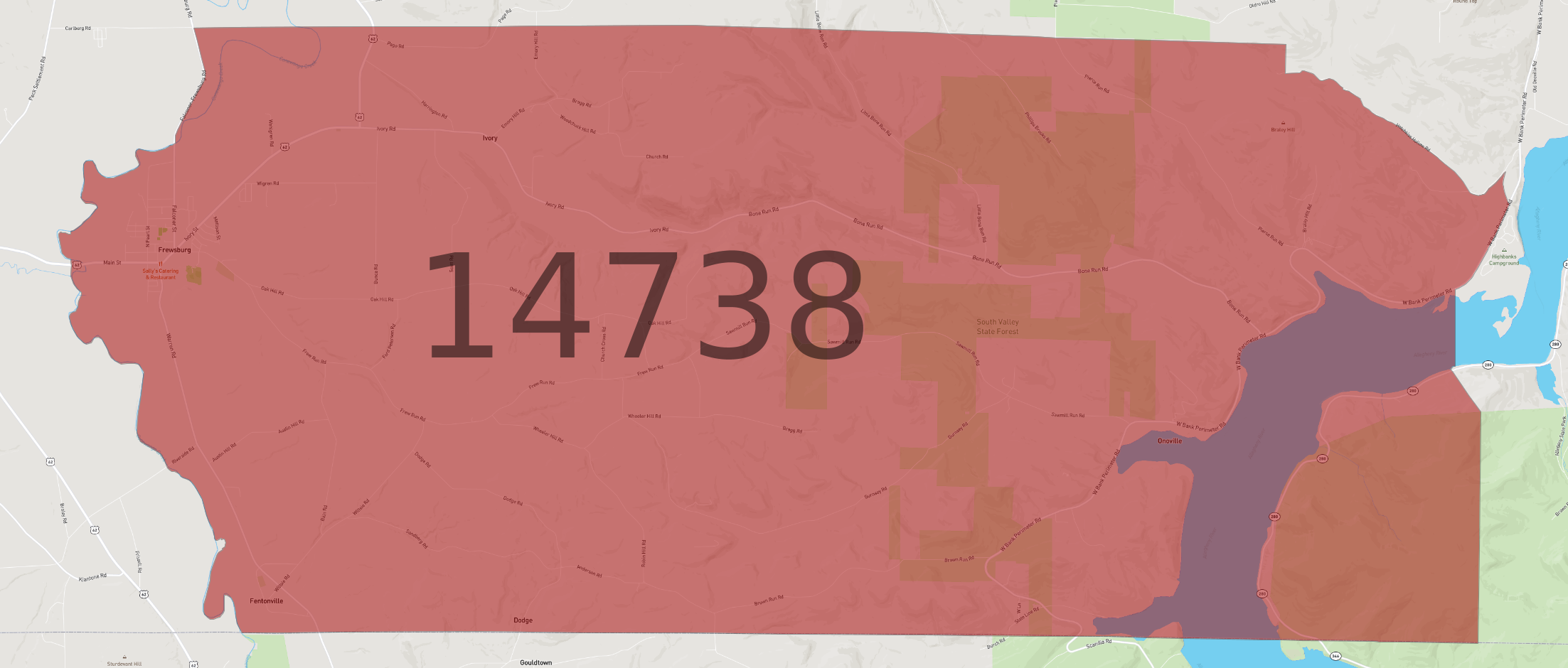 Zip Code 14738 - AtlasBig.com