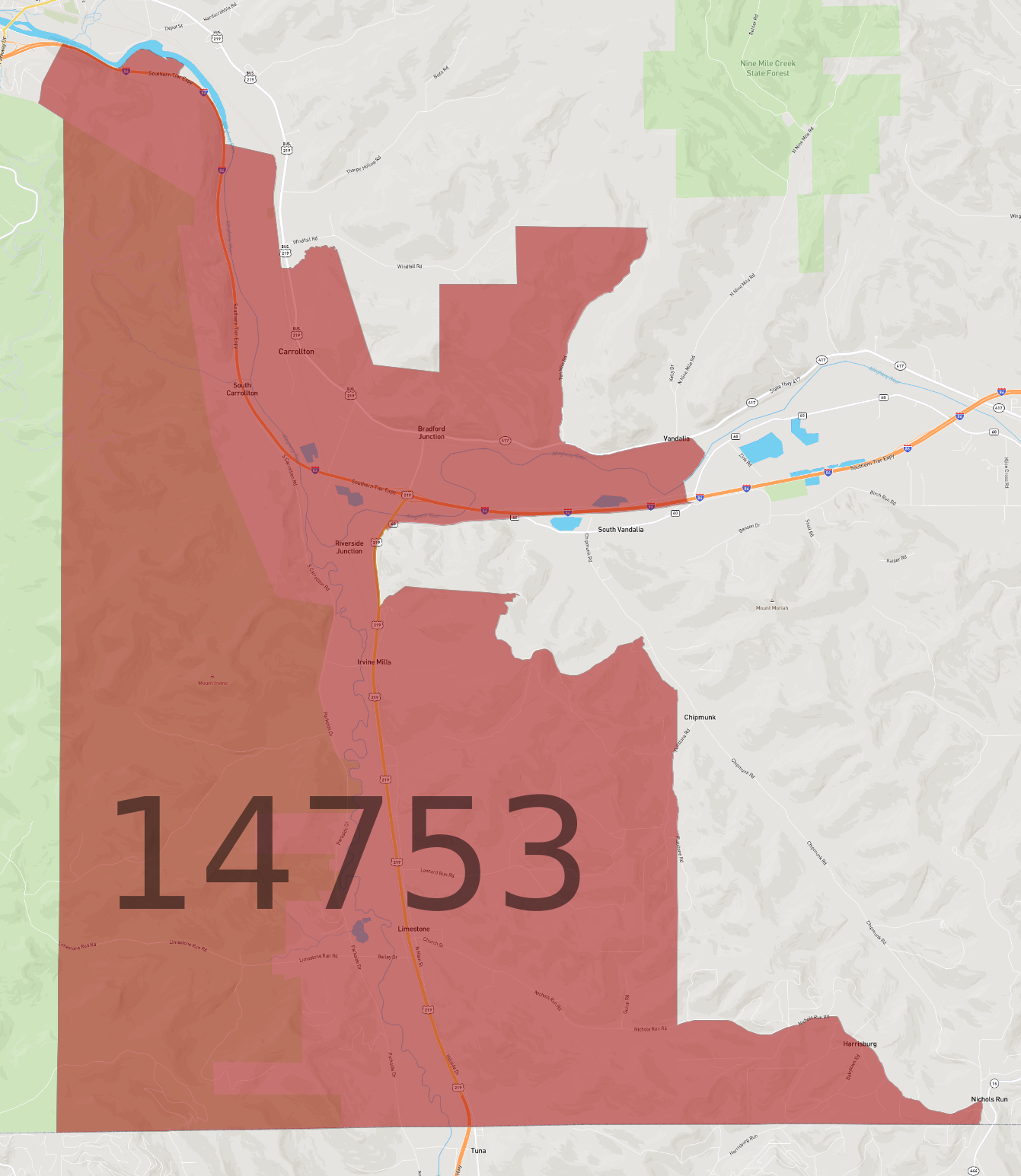 Zip Code 14753 - AtlasBig.com