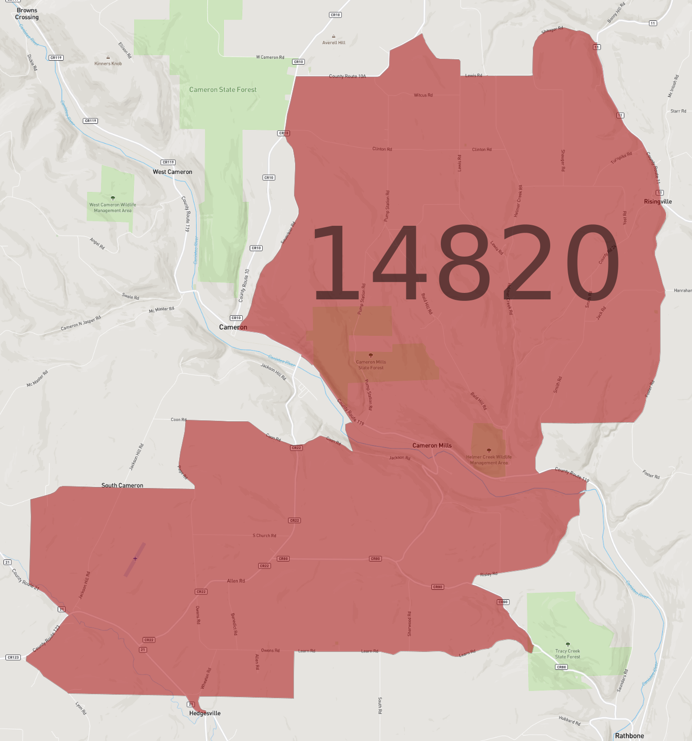 Zip Code 14820 - AtlasBig.com