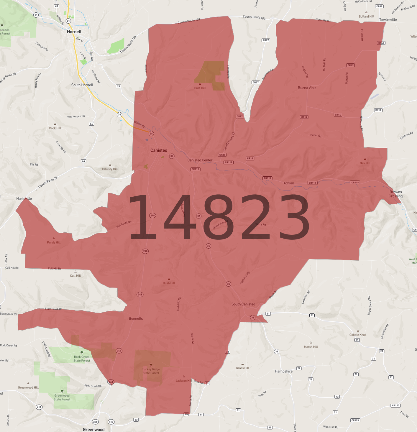 Zip Code 14823 - AtlasBig.com