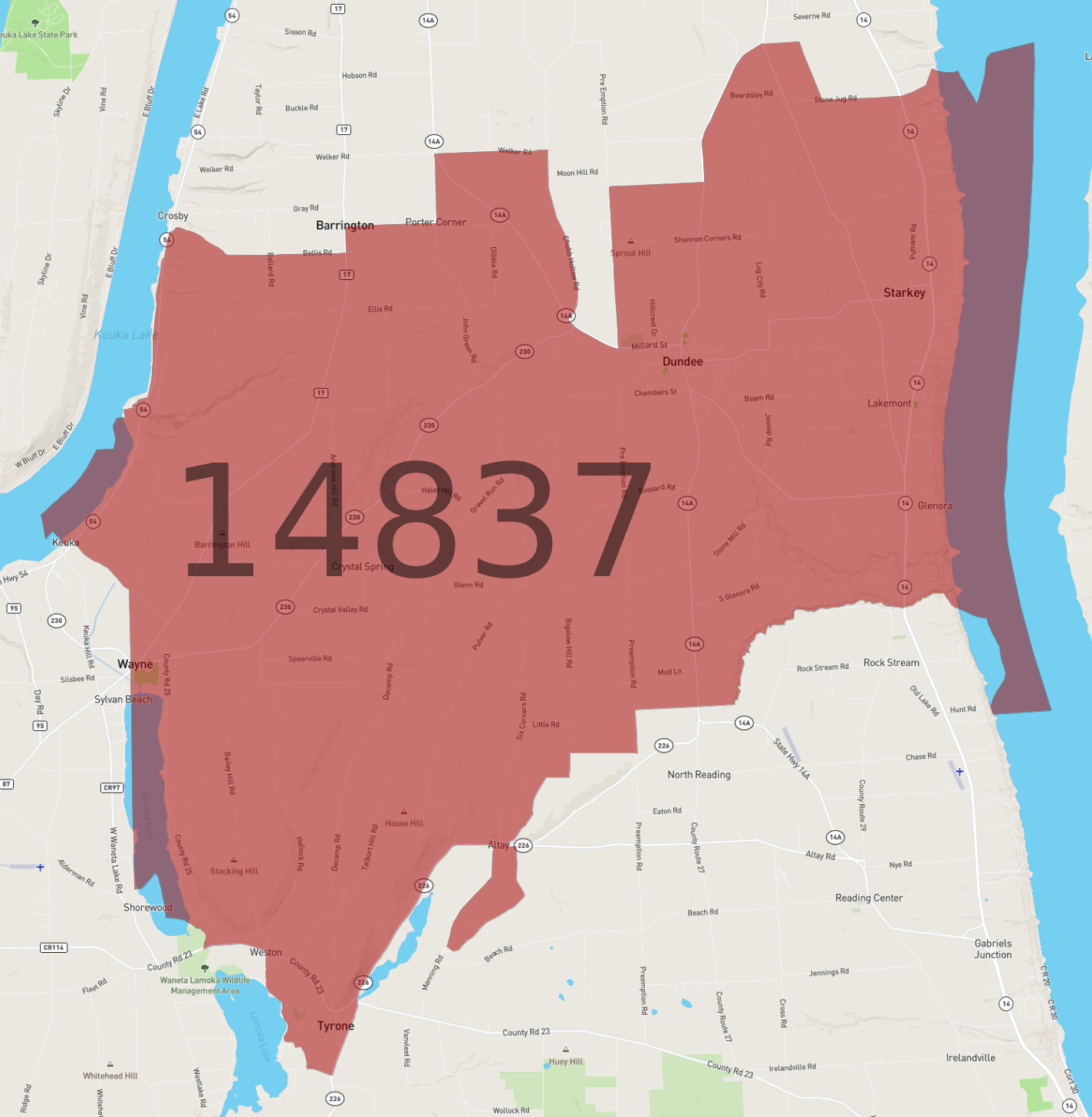 Zip Code 14837 - AtlasBig.com