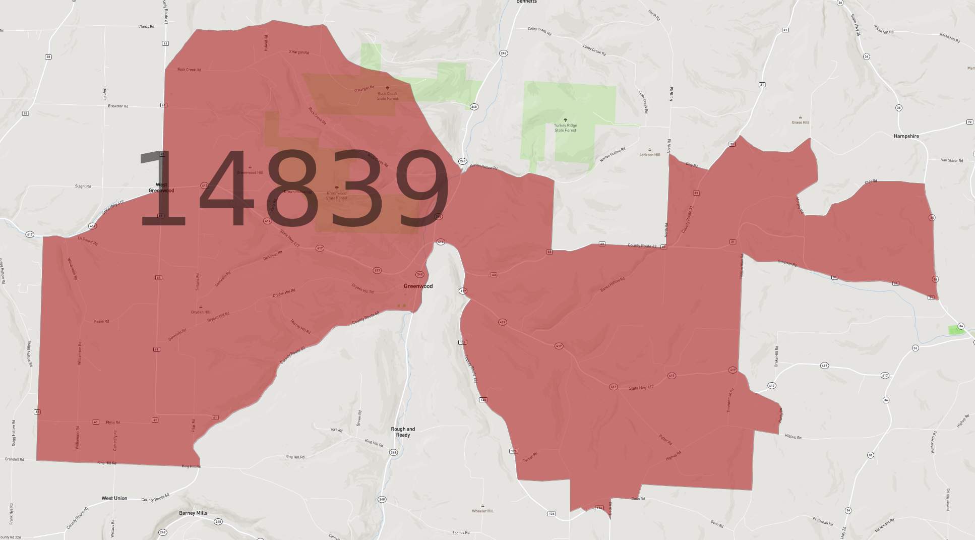 Zip Code 14839 - AtlasBig.com