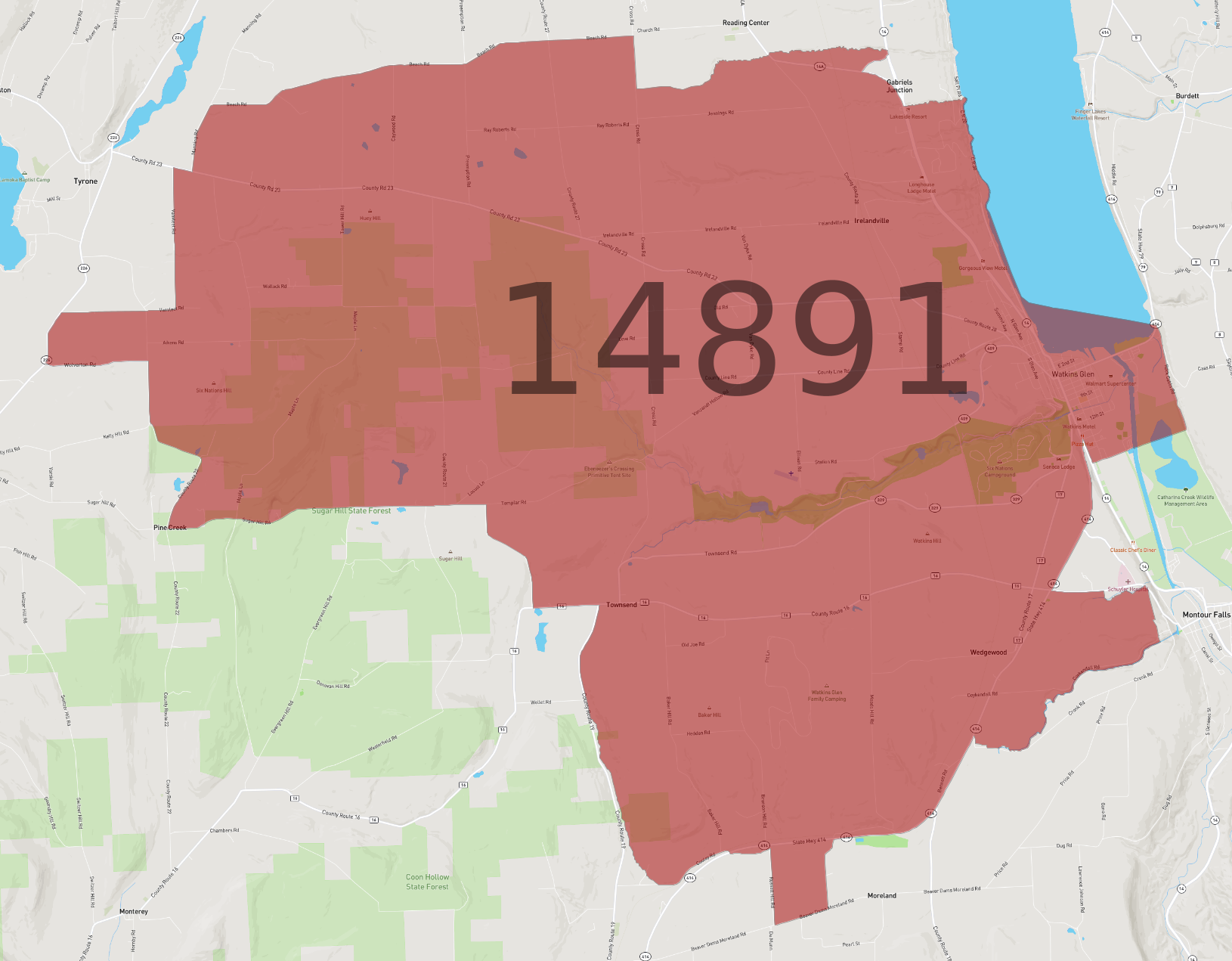 Zip Code 14891 - AtlasBig.com