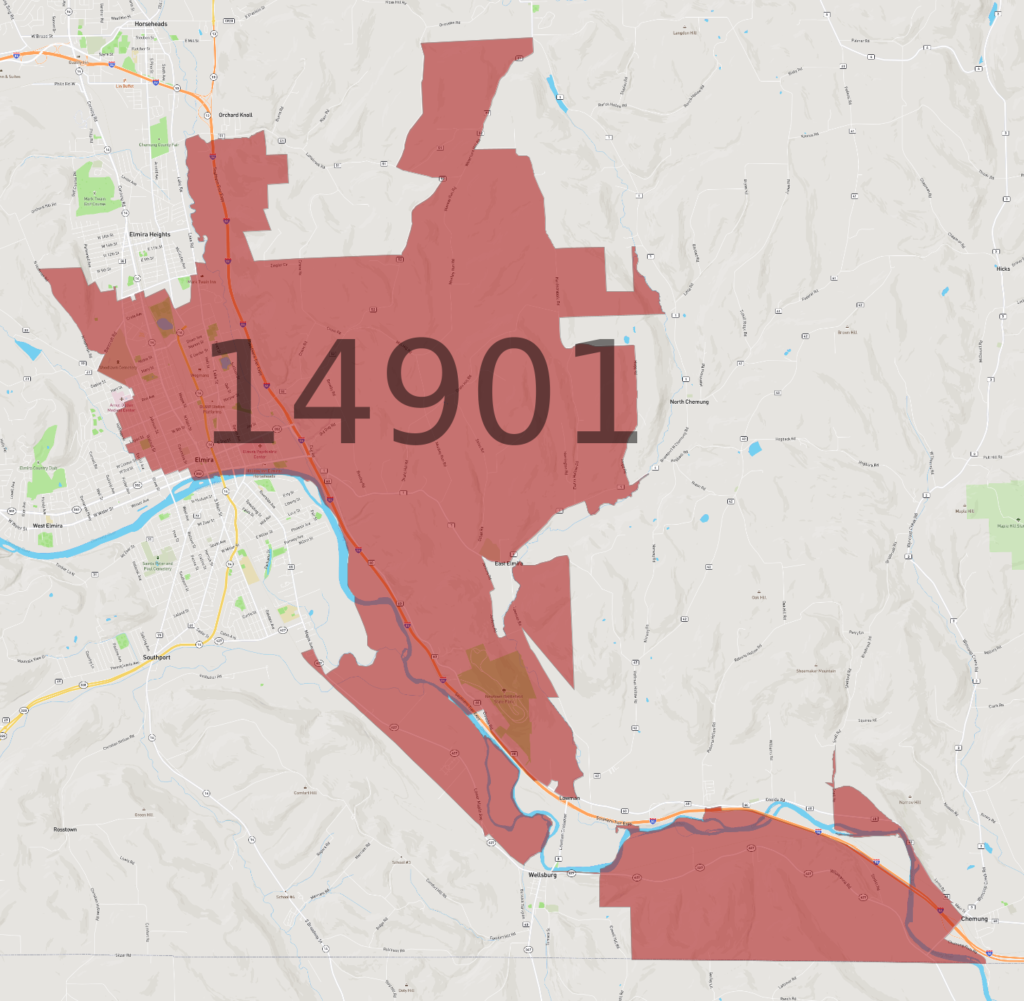 Zip Code 14901 - AtlasBig.com