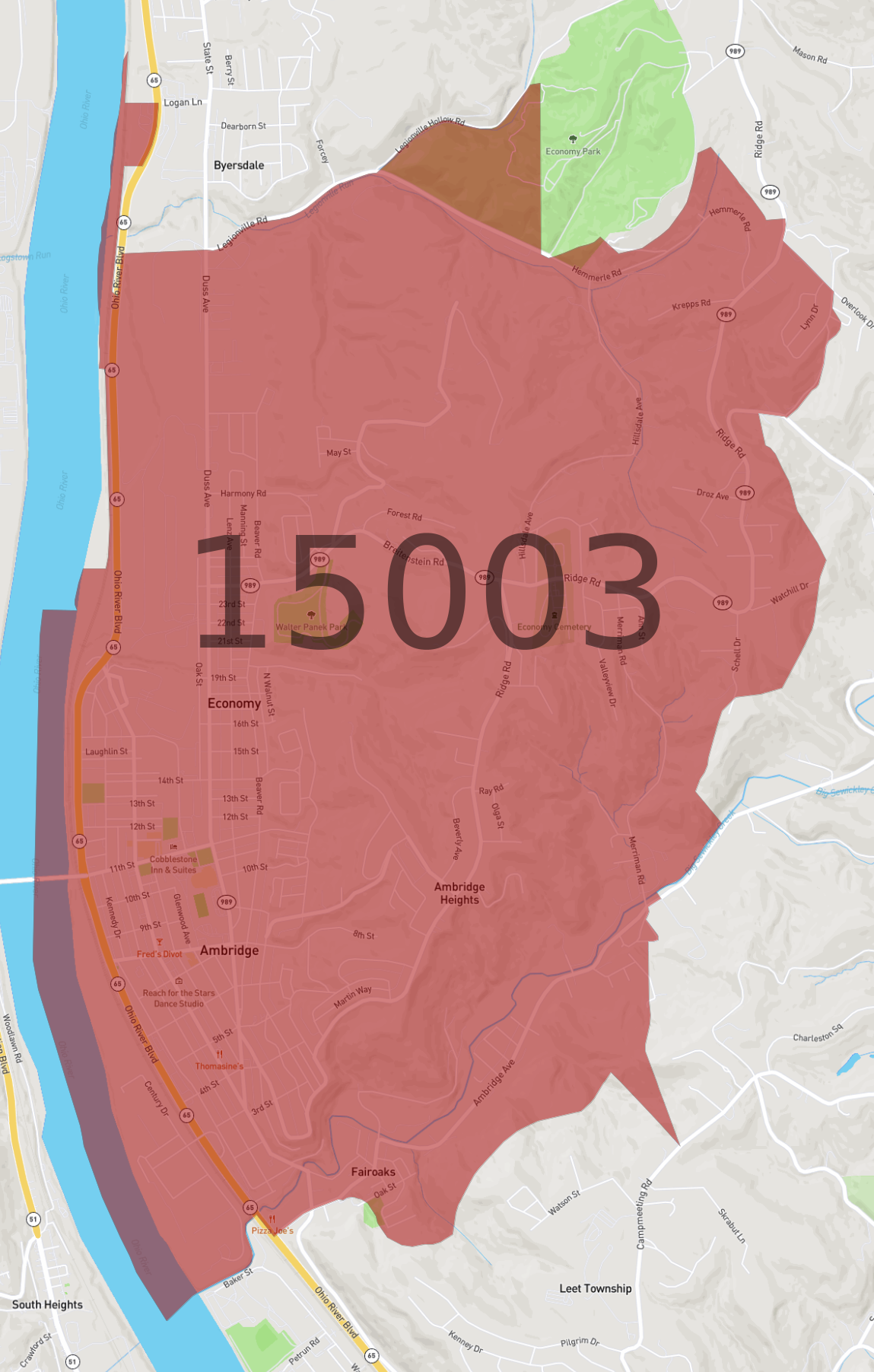 Zip Code 15003 - AtlasBig.com