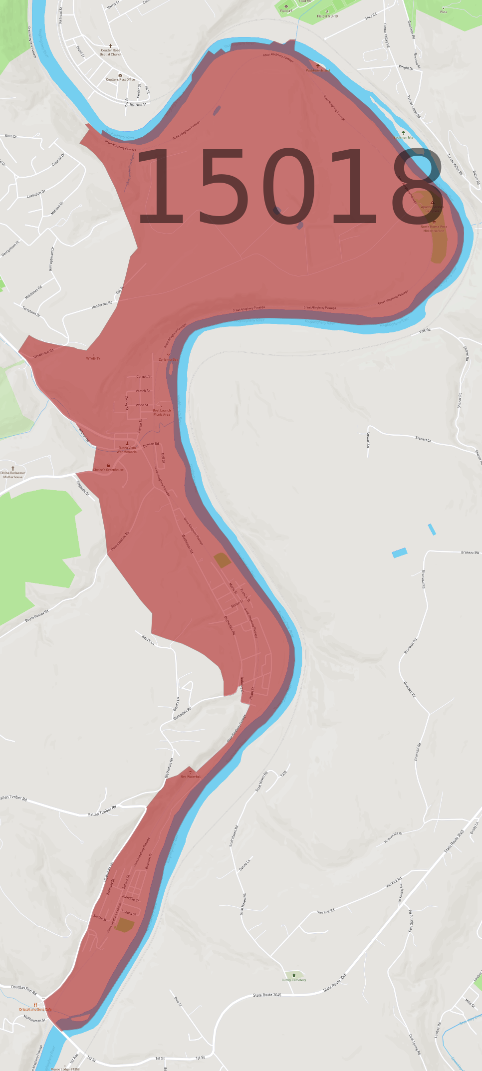 Zip Code 15018 - AtlasBig.com