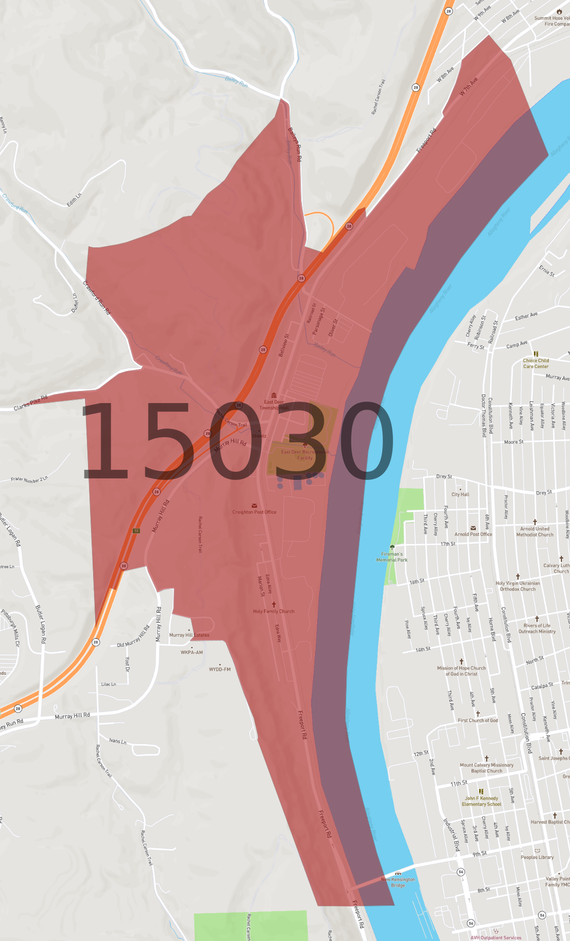 Zip Code 15030 - AtlasBig.com